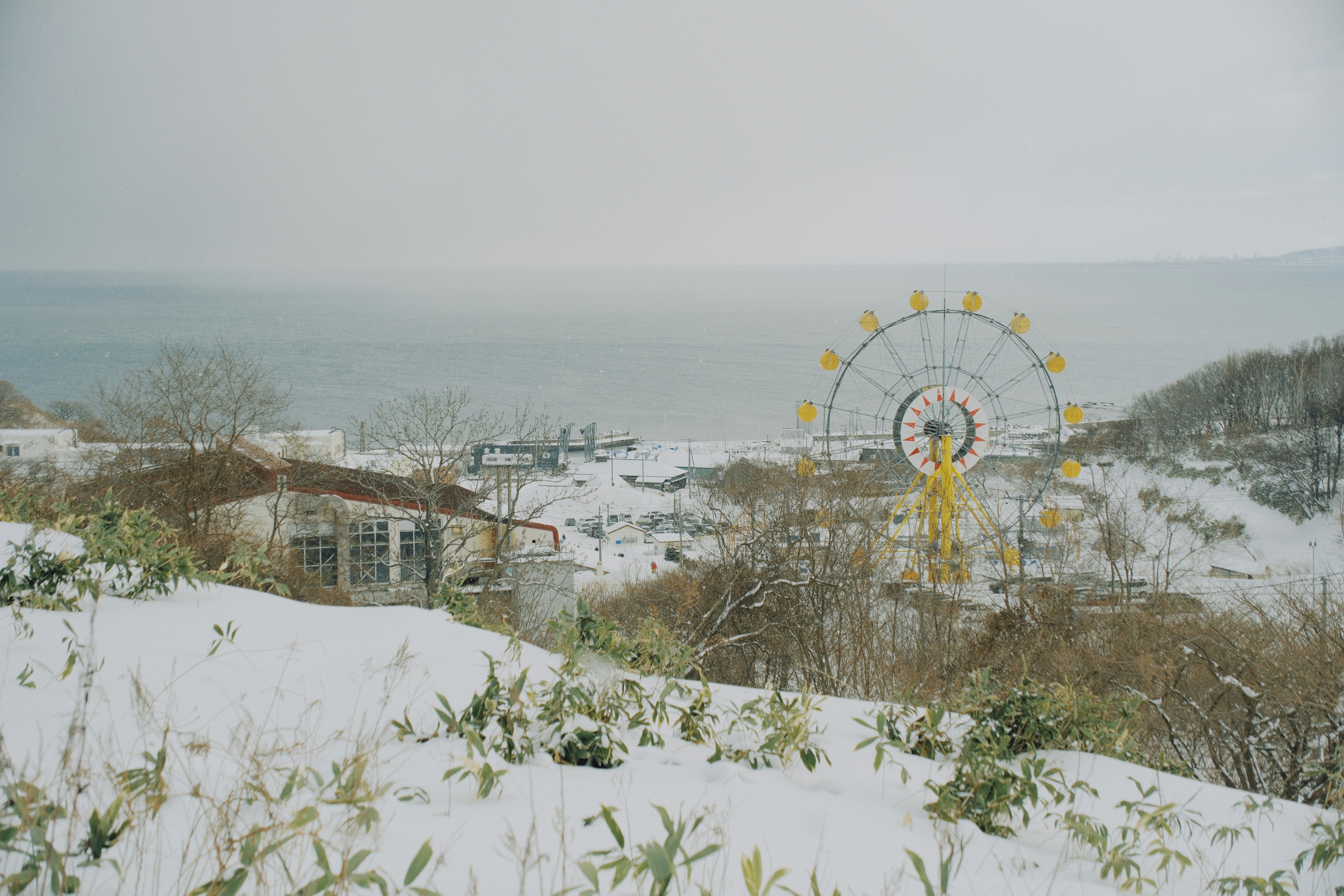 Whispers of Winter: A Ferris Wheel's Solitude
