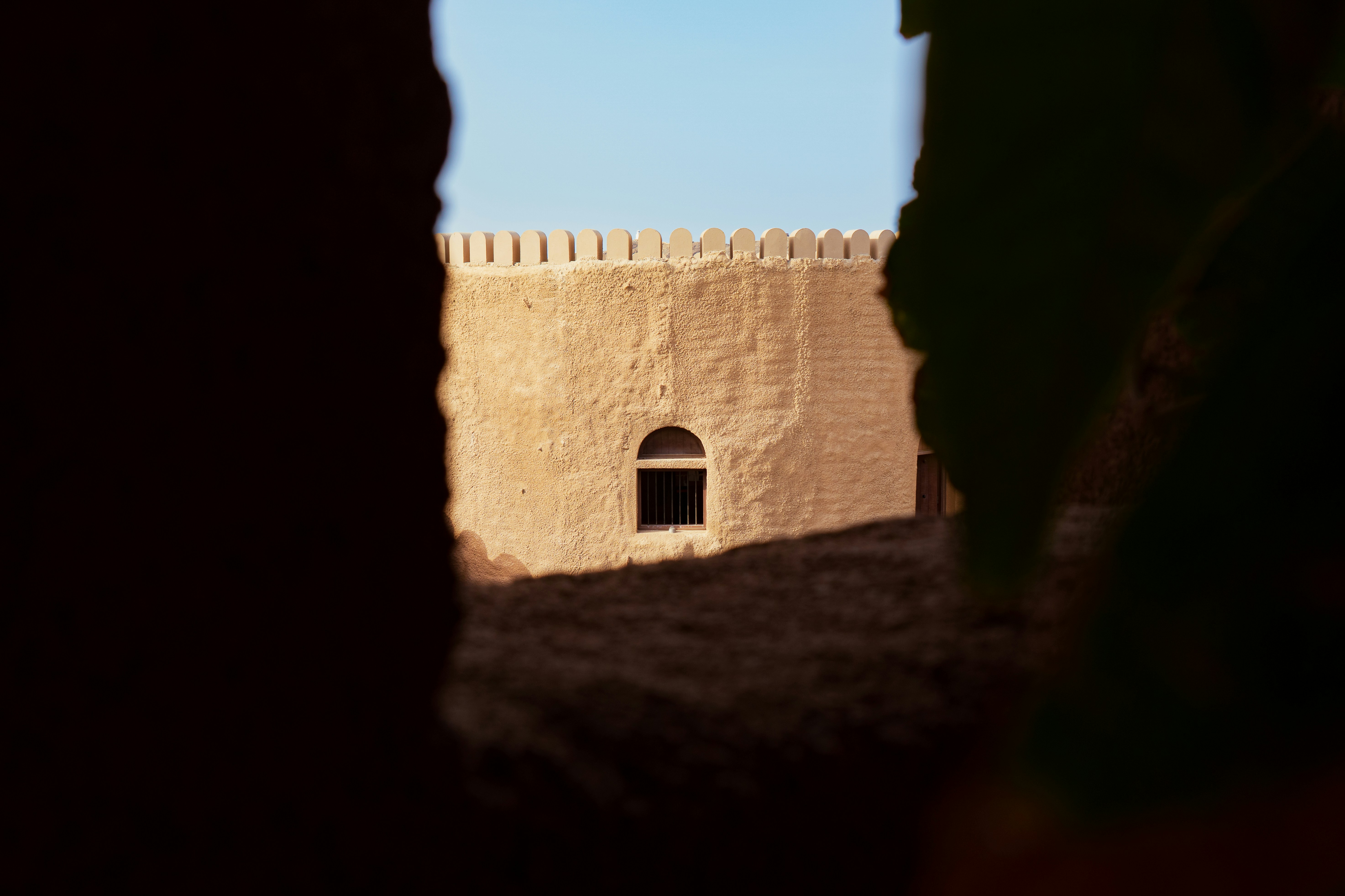 Ancient stone fortress with a single window