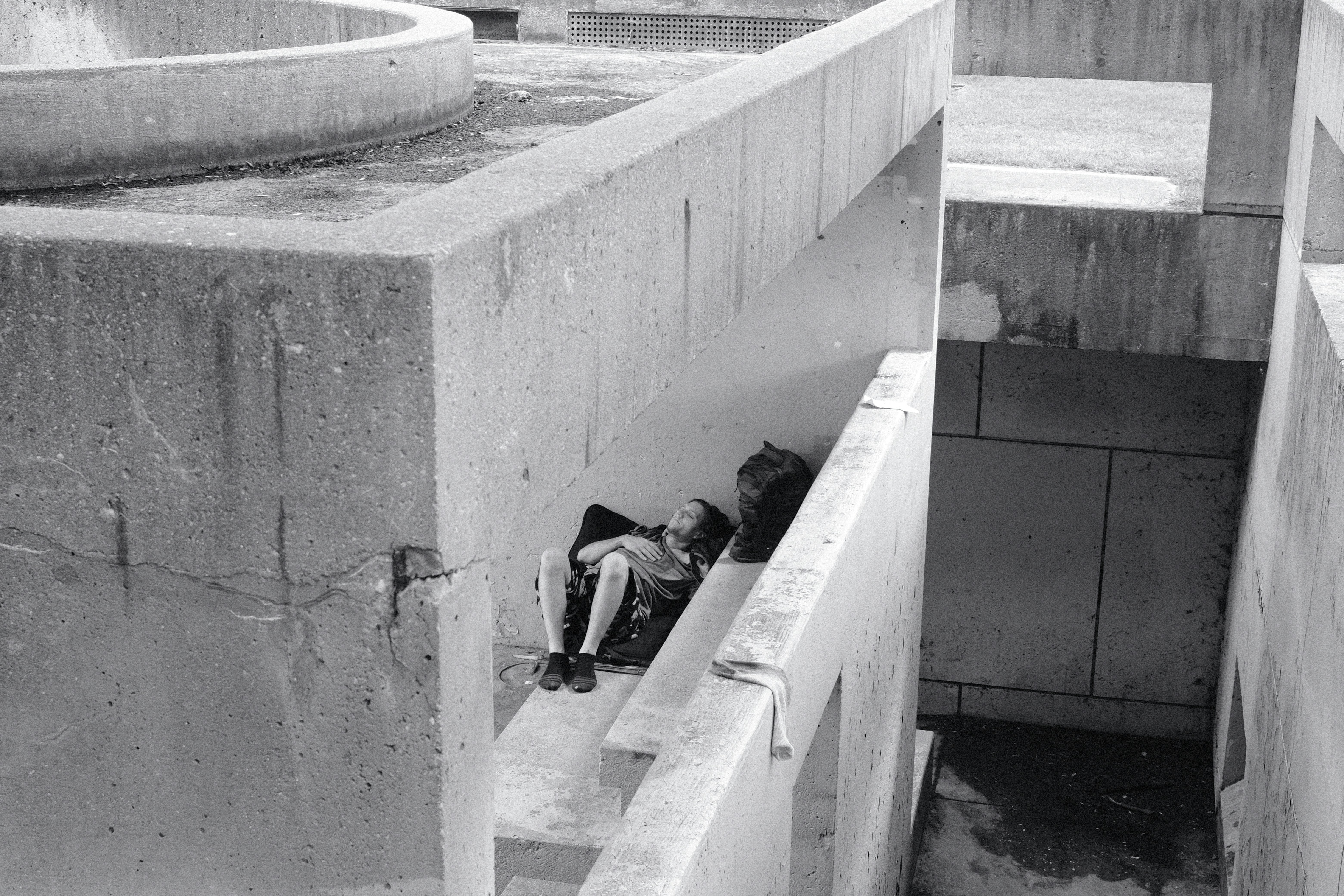 Urban Solitude: A Moment in Concrete