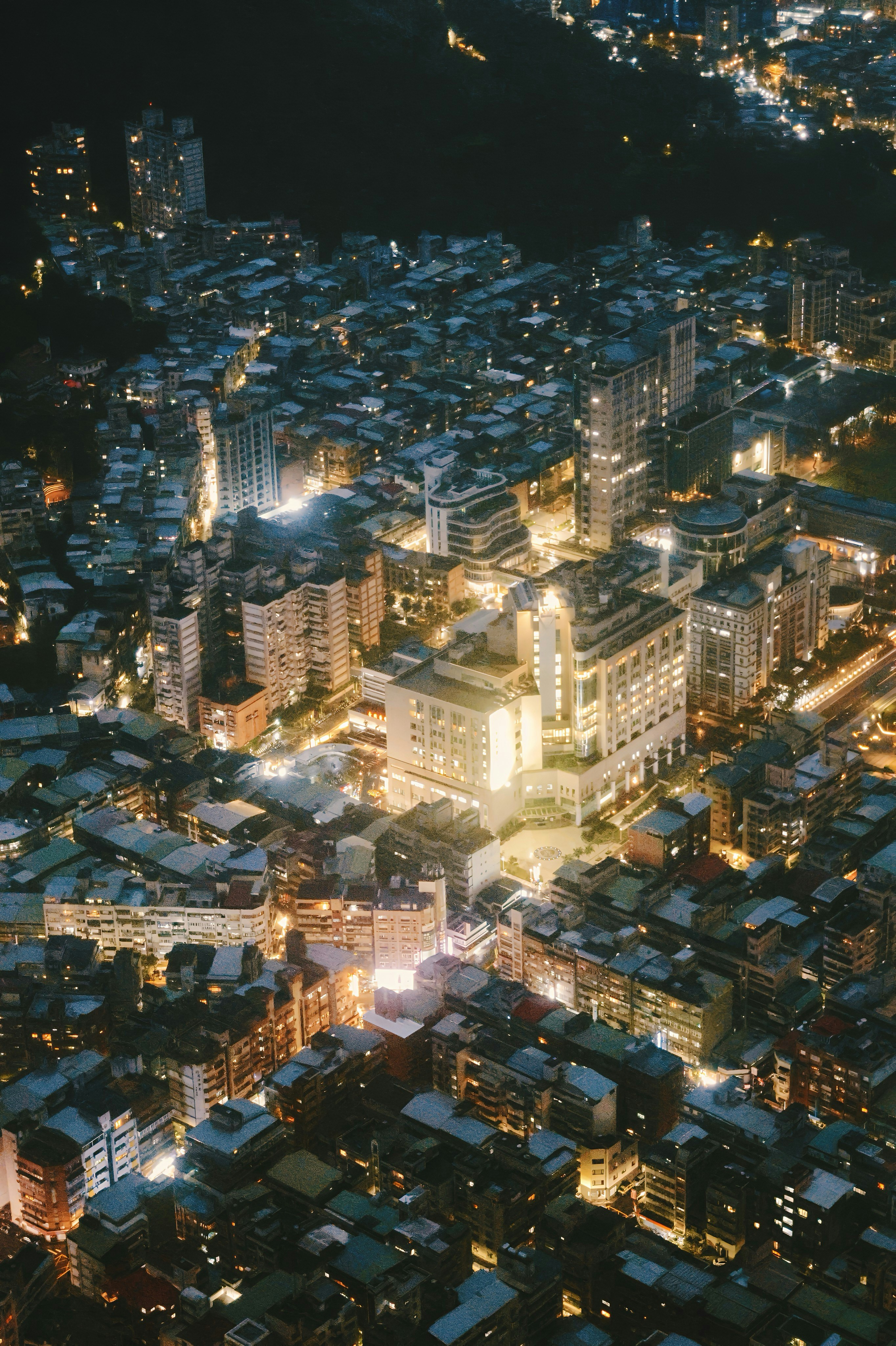 Urban Mosaic: A Nighttime Tapestry of Lights