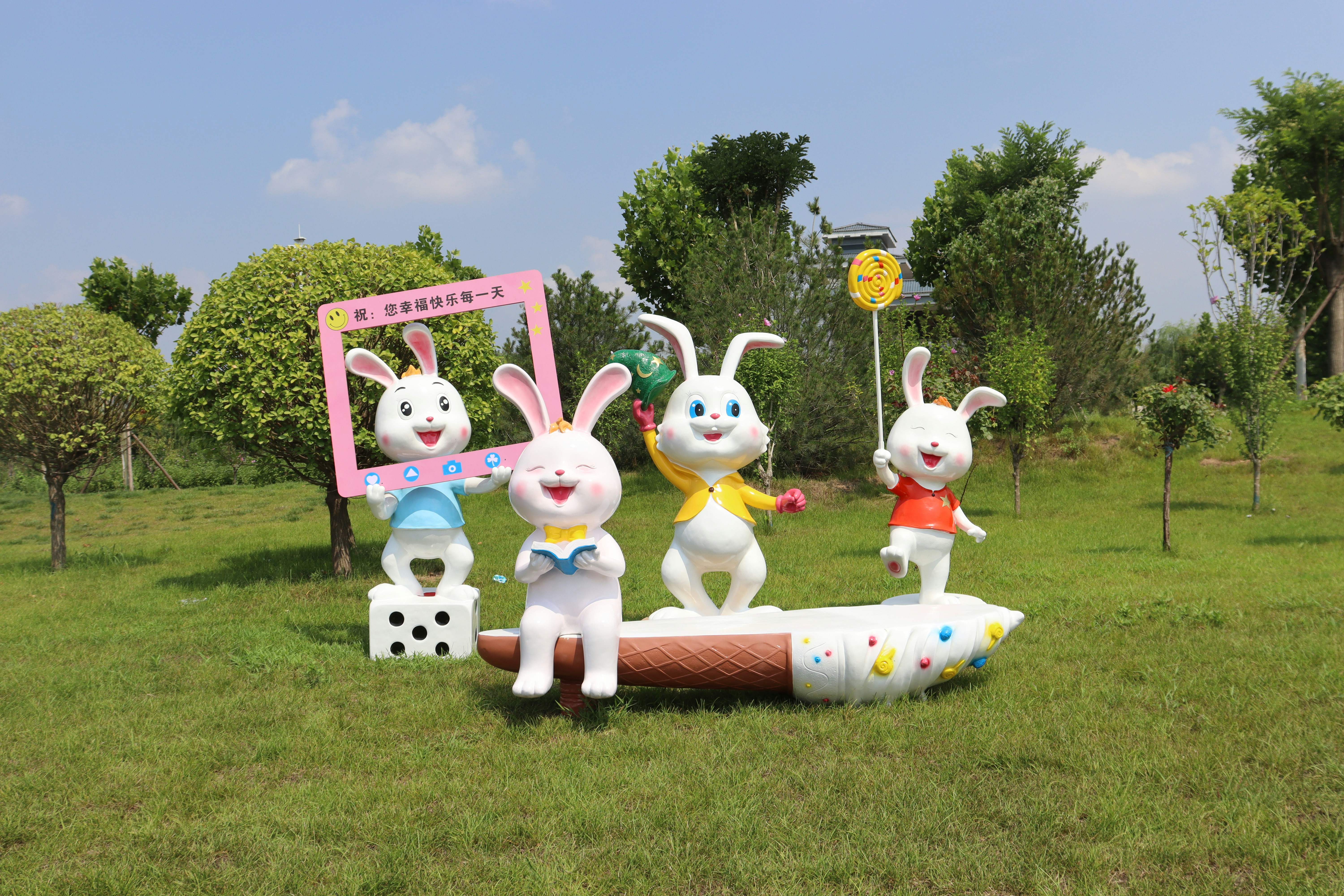 Whimsical Bunny Brigade on a Sunny Day