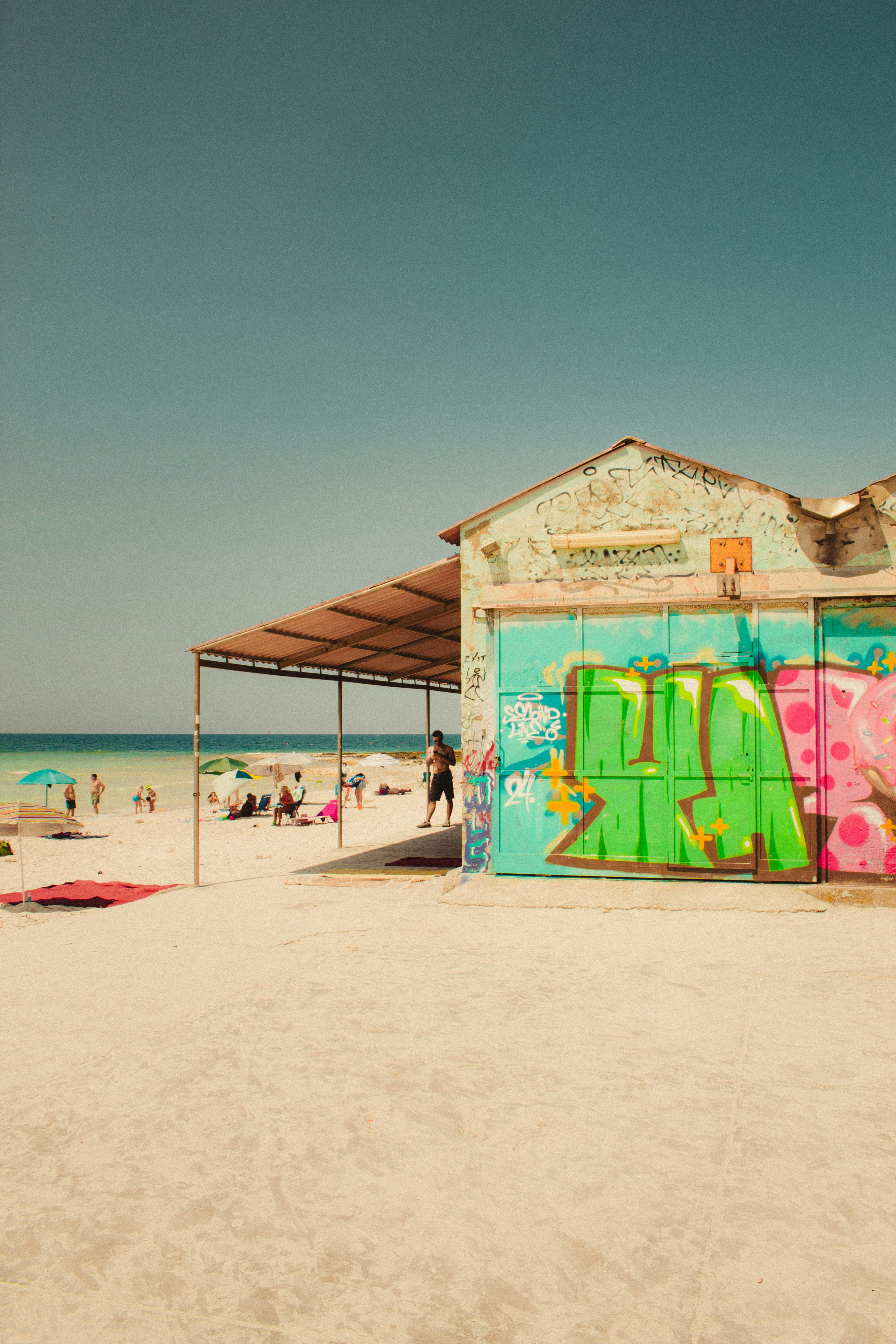 Vibrant Beachside Graffiti Oasis
