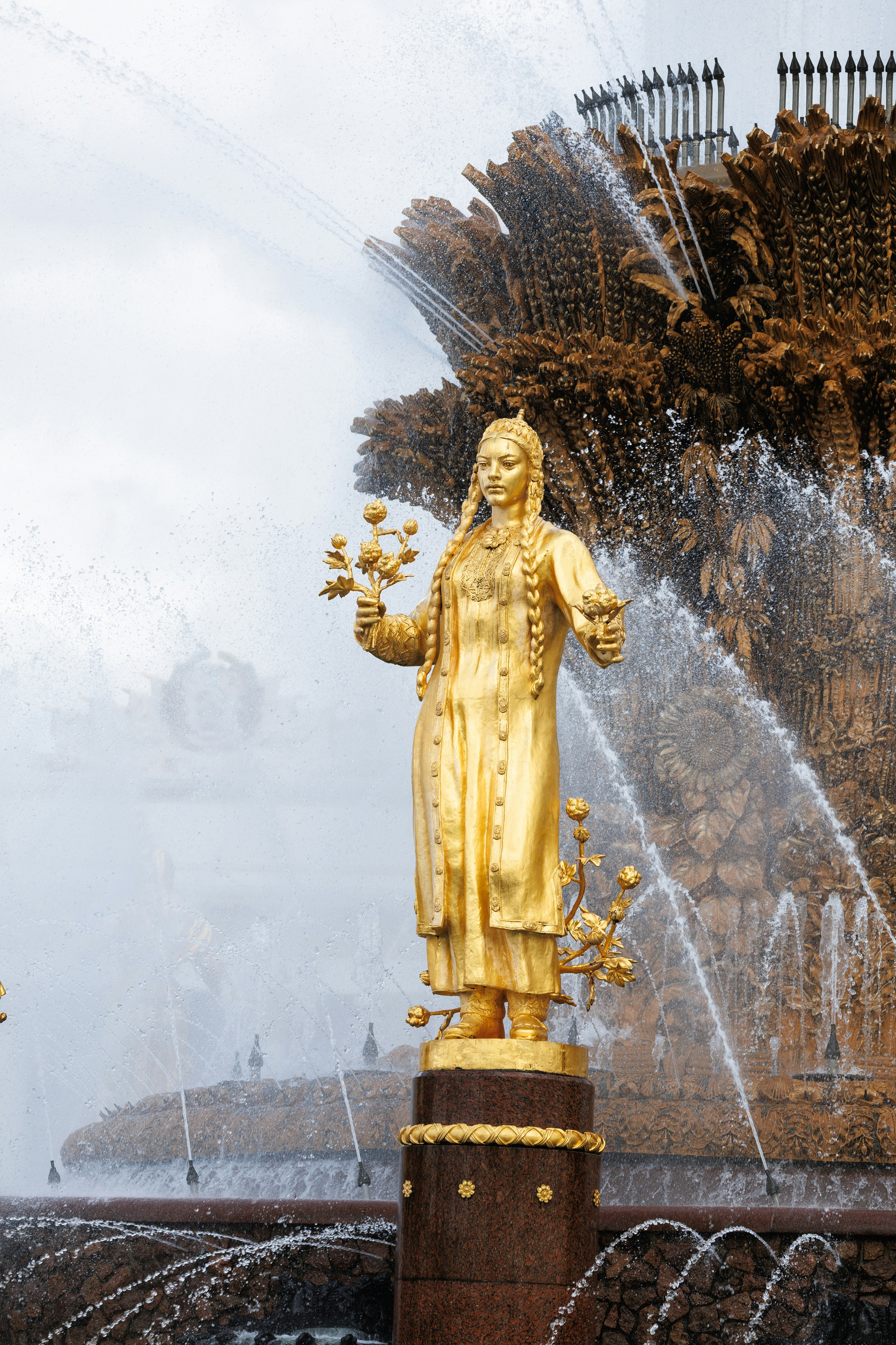 Golden Elegance Amidst Cascading Waters