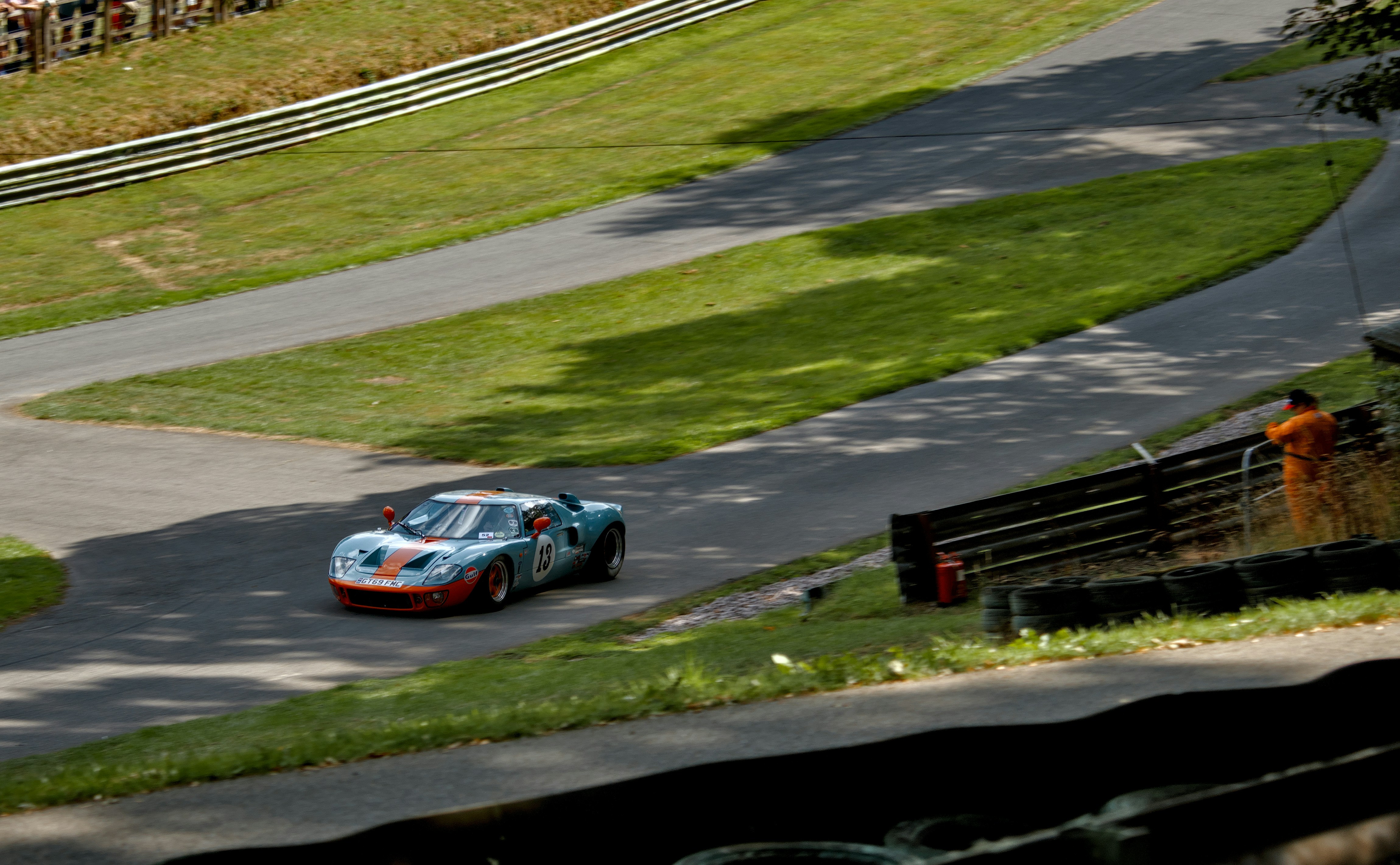 Racing Through the Curves: A Classic Ford GT in Motion