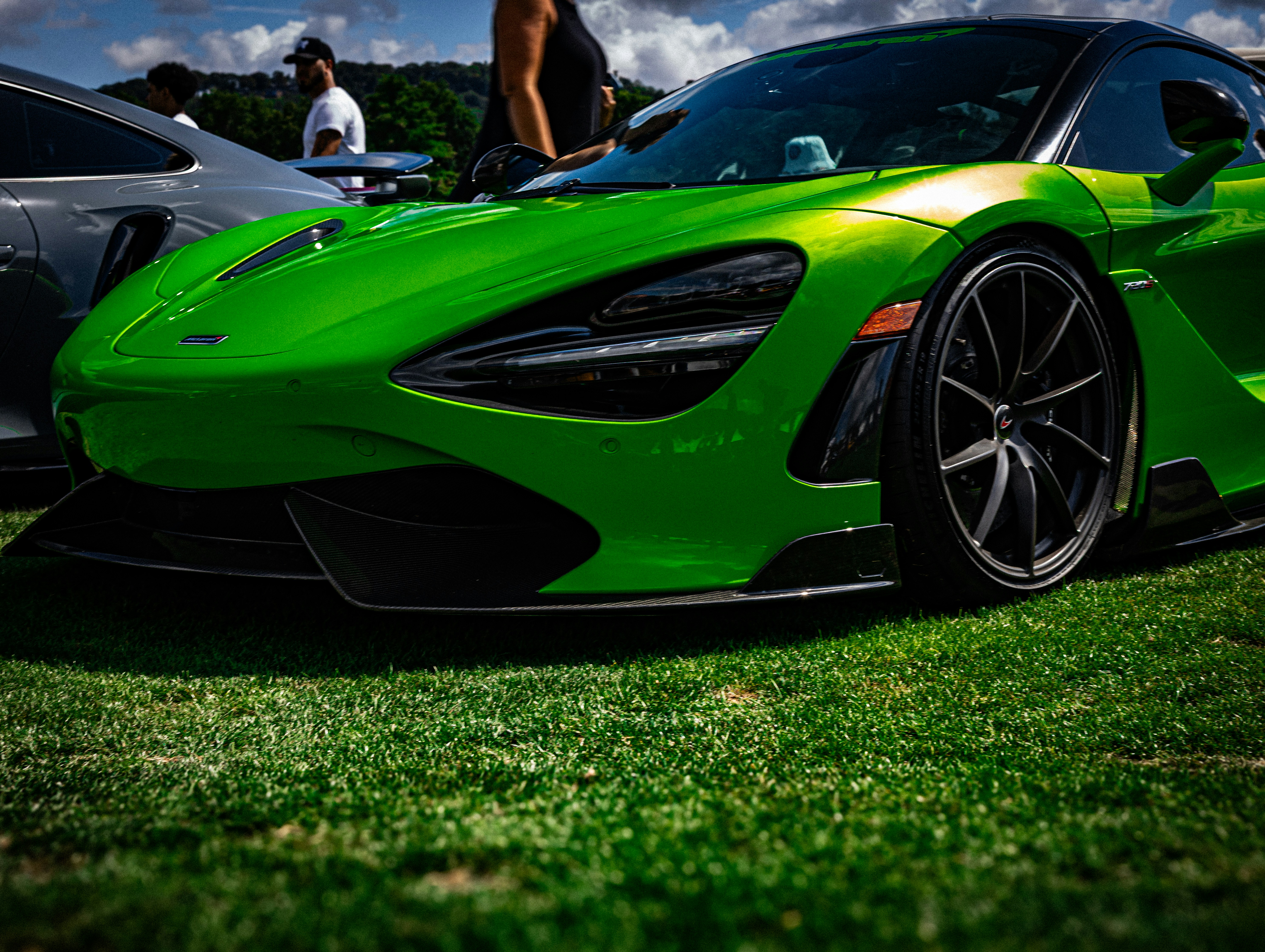 Dream car event (2025) | Bright green sports car parked on grassy field