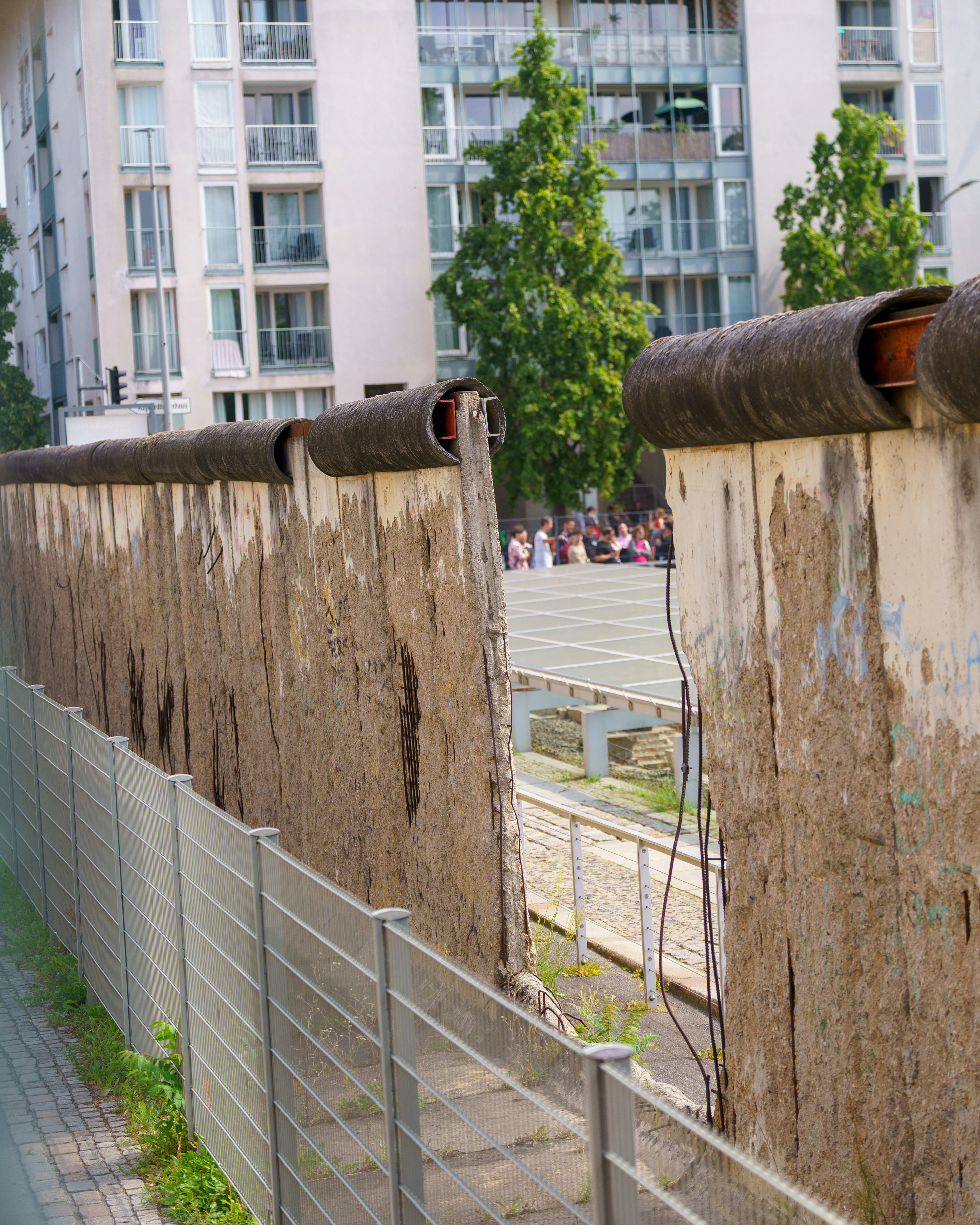 Through the Worn Barrier: A City Courtyard Awakens Beyond the Wall