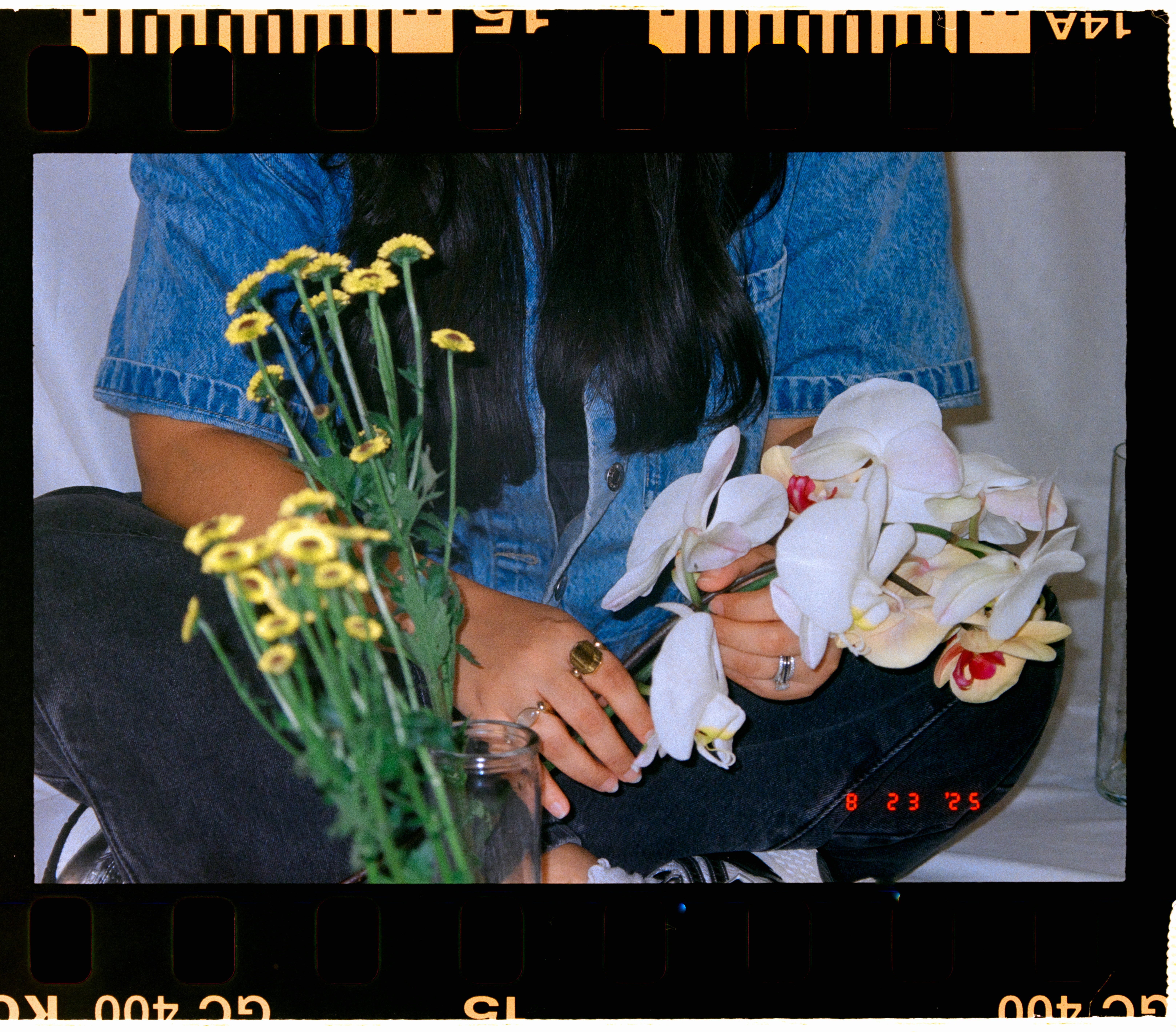 Floral Embrace: A Moment of Serenity