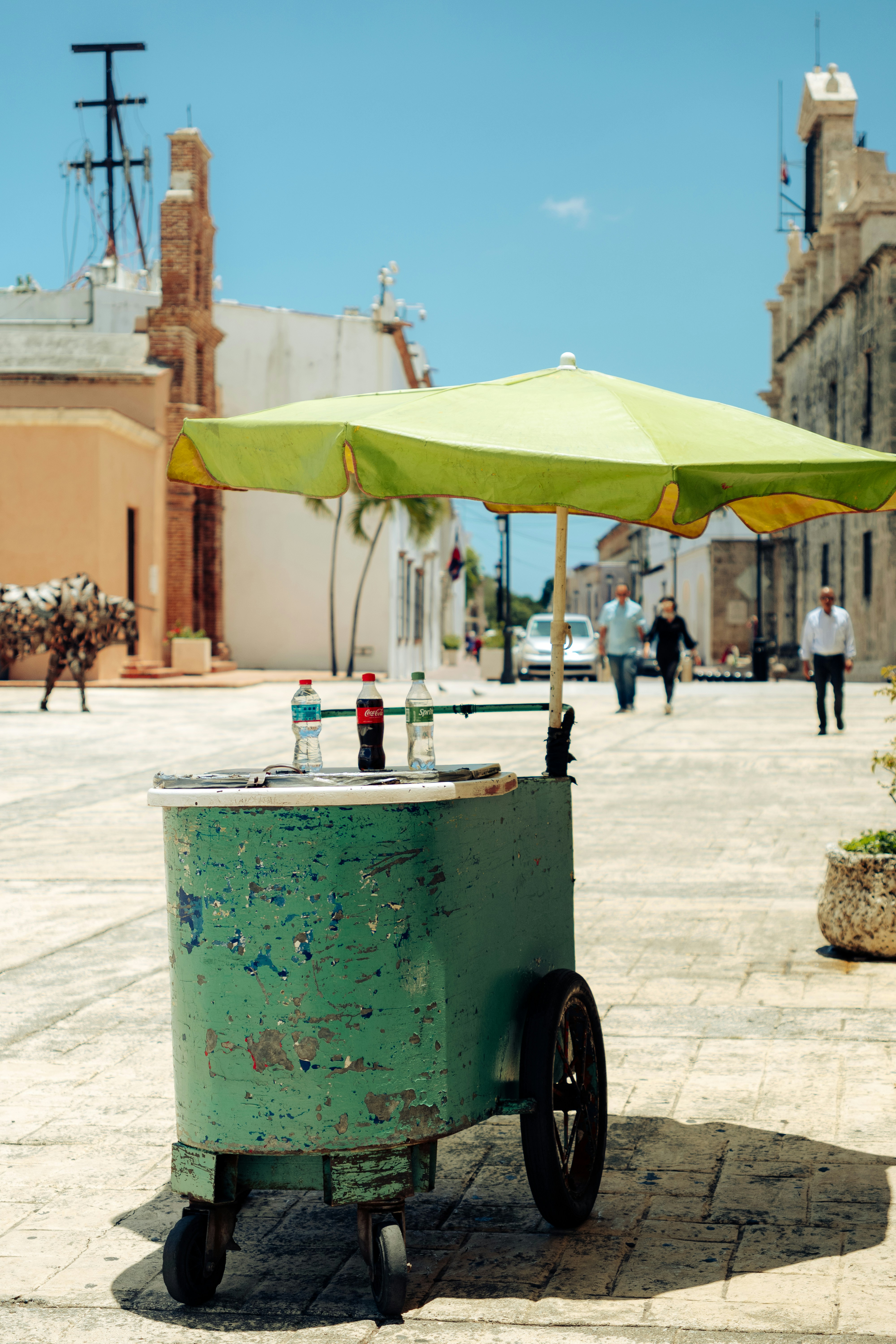 Charming Refreshment Stand Amidst Historic Streets