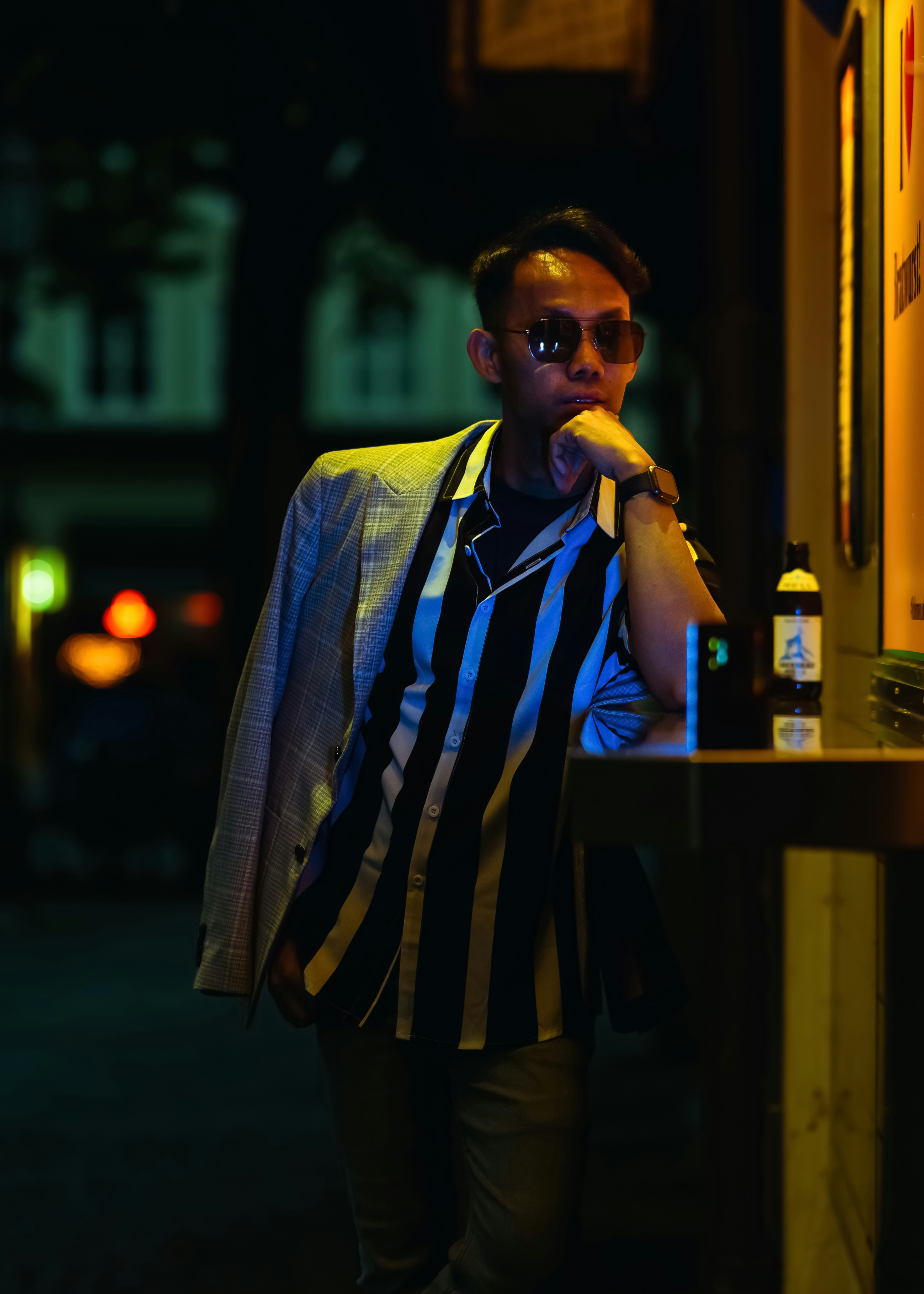 Urban Reflections: A Moment in Blue