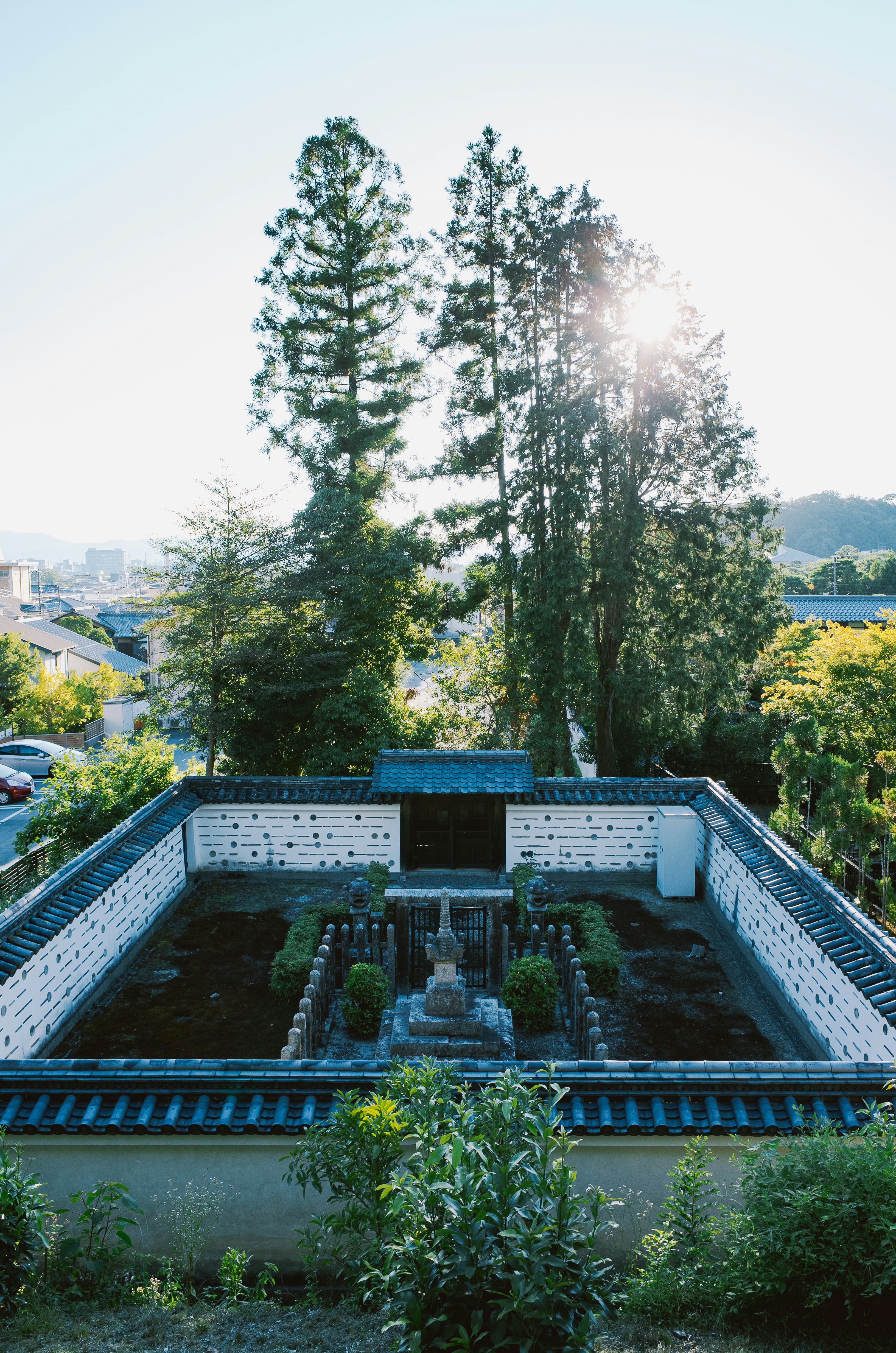 Traditional japanese garden with stone monument and trees photo – Free ...
