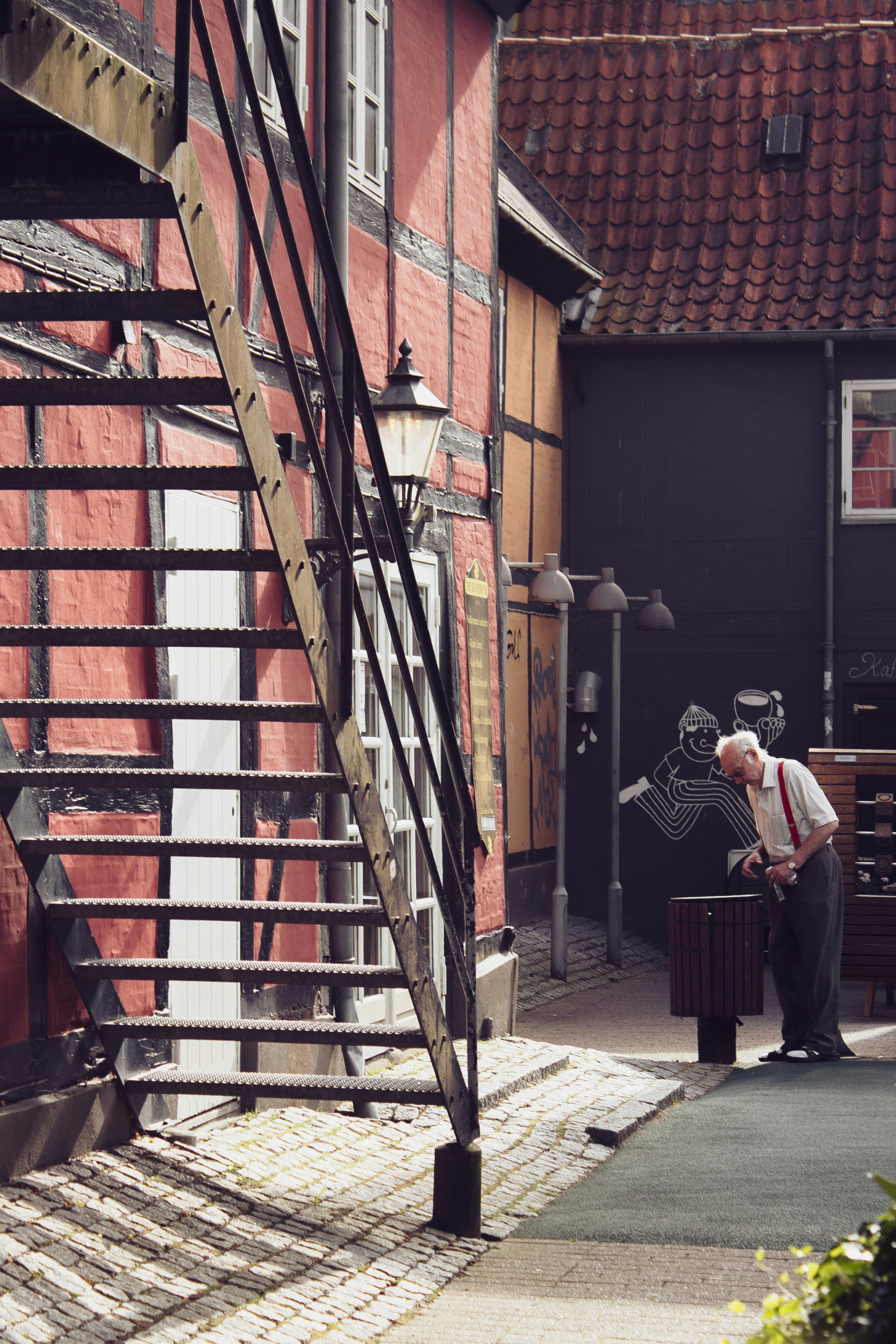 Whispers of Time in a Colorful Courtyard