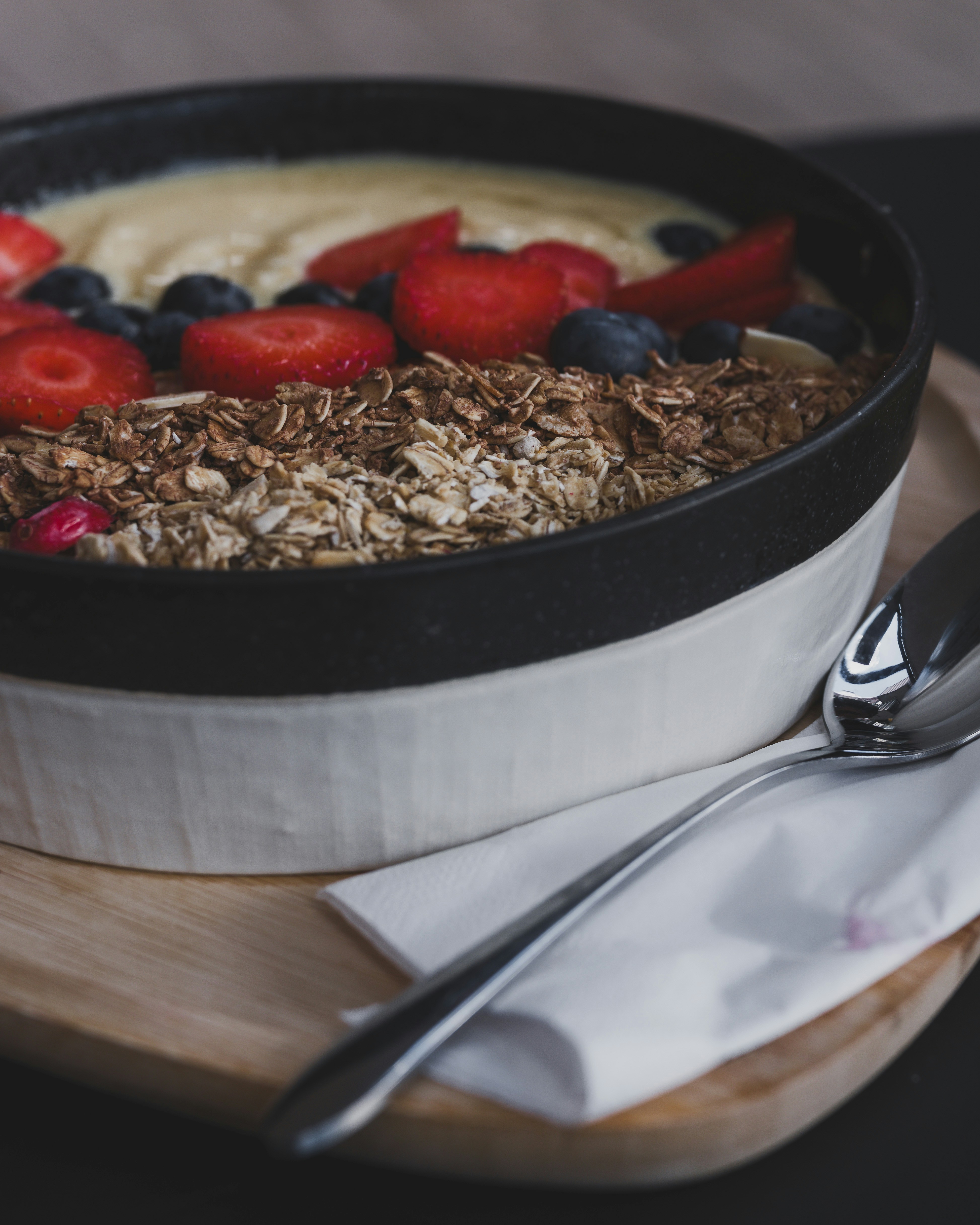 Berry Mosaic Breakfast Bowl in a Two-Toned Ceramic Vessel