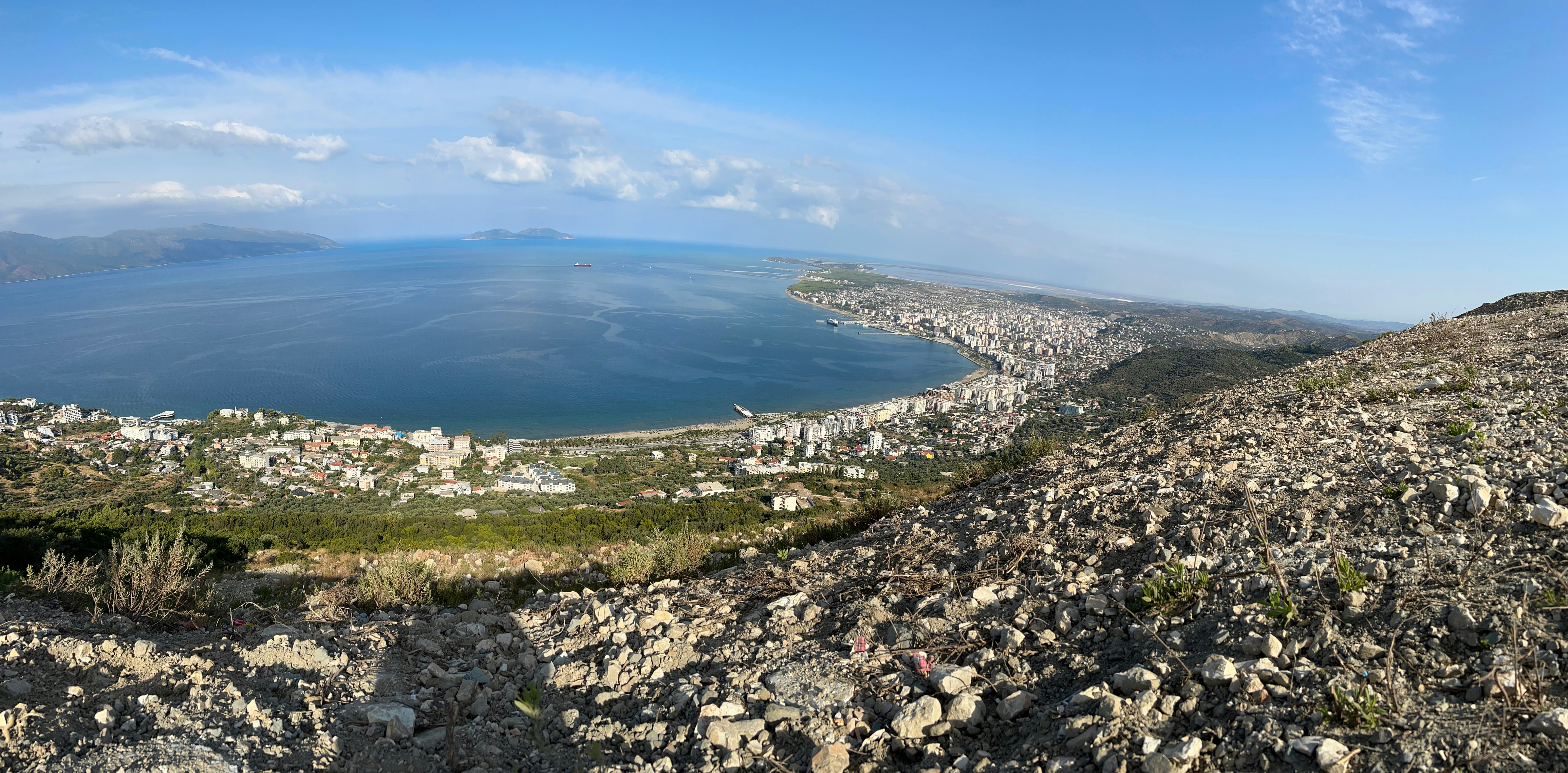 Coastal Serenity: A Panoramic Embrace of Land and Sea