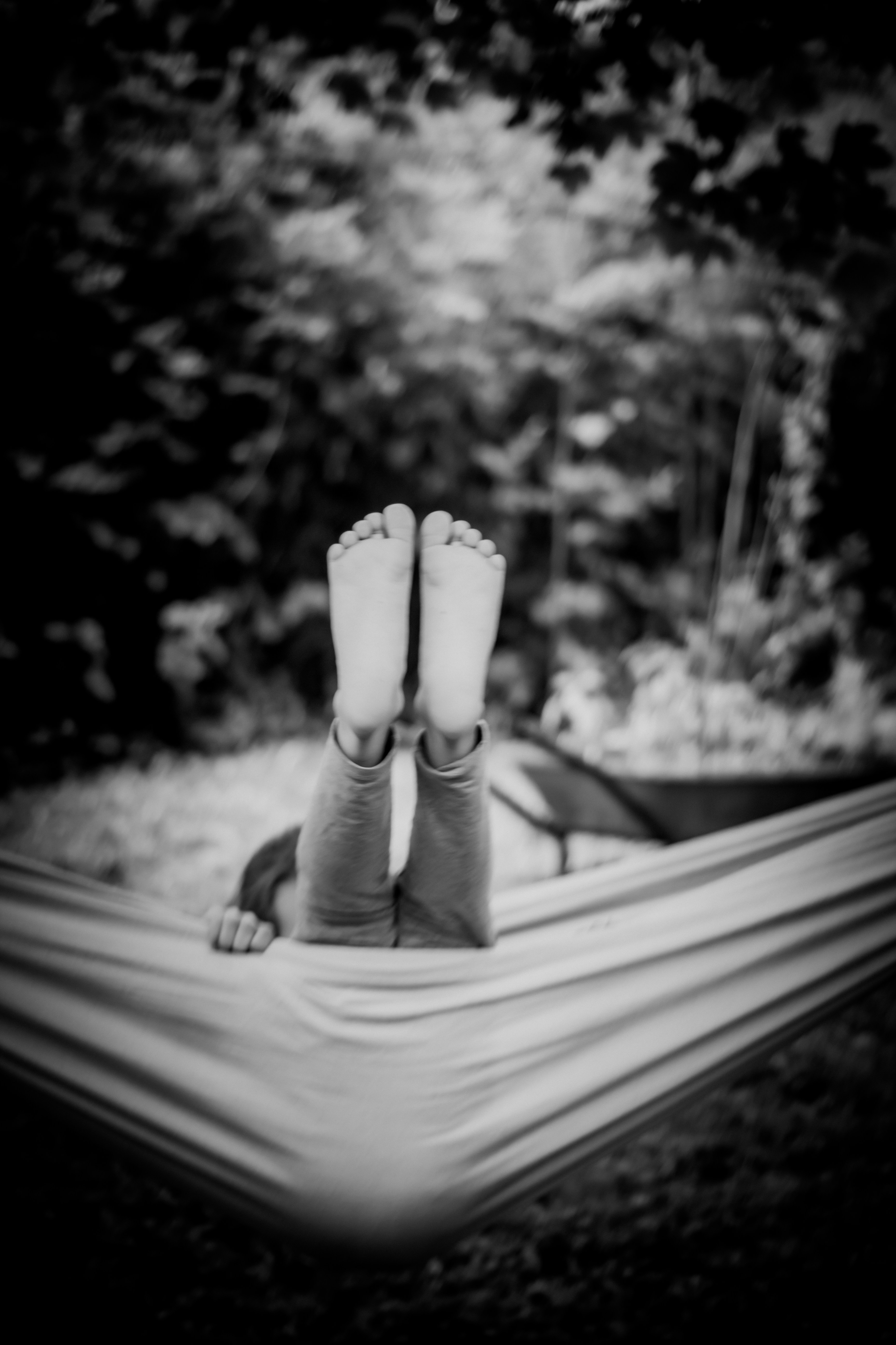 Hammock Feet | Child's feet sticking up from a hammock
