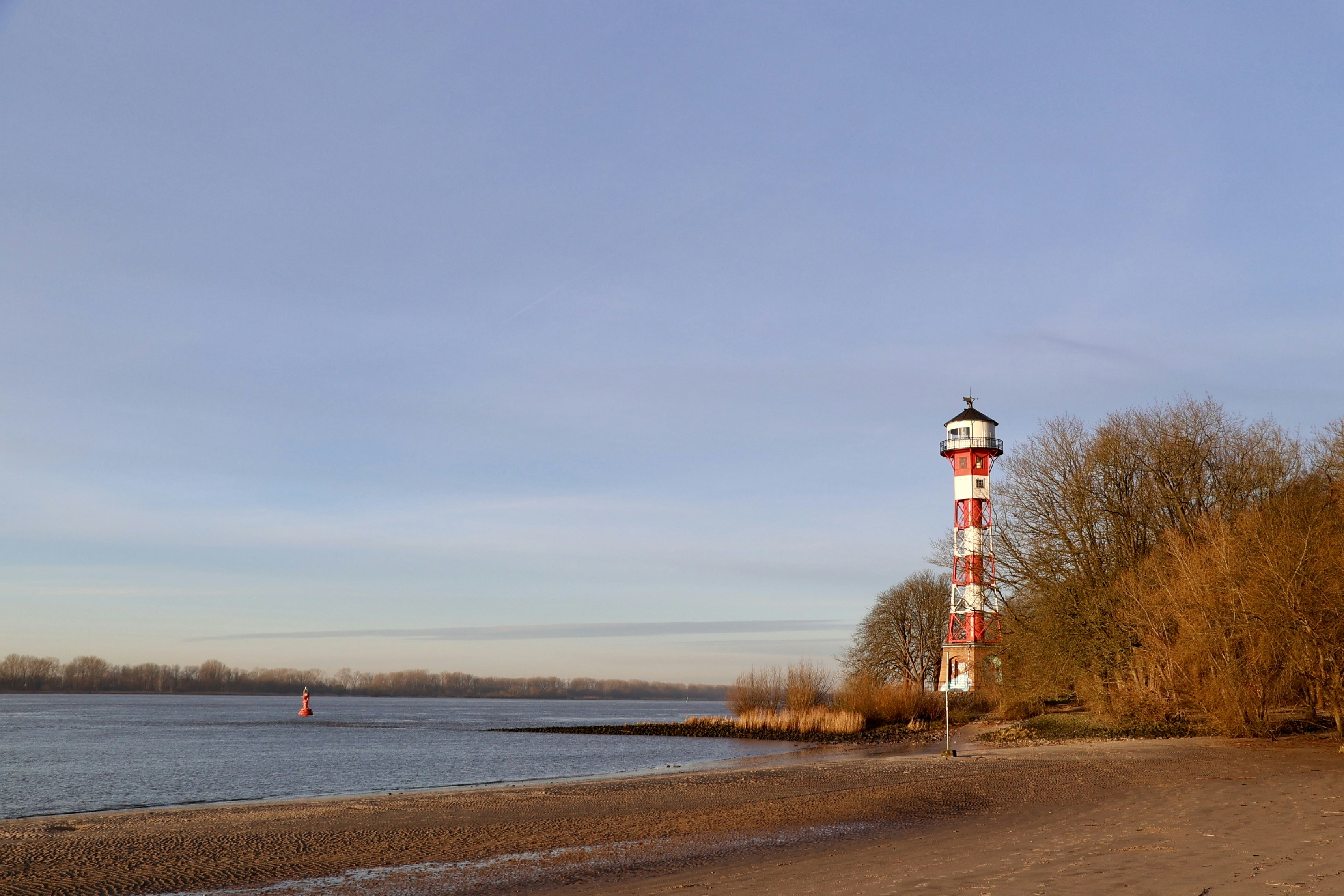 Beacon of Tranquility: The Red and White Sentinel