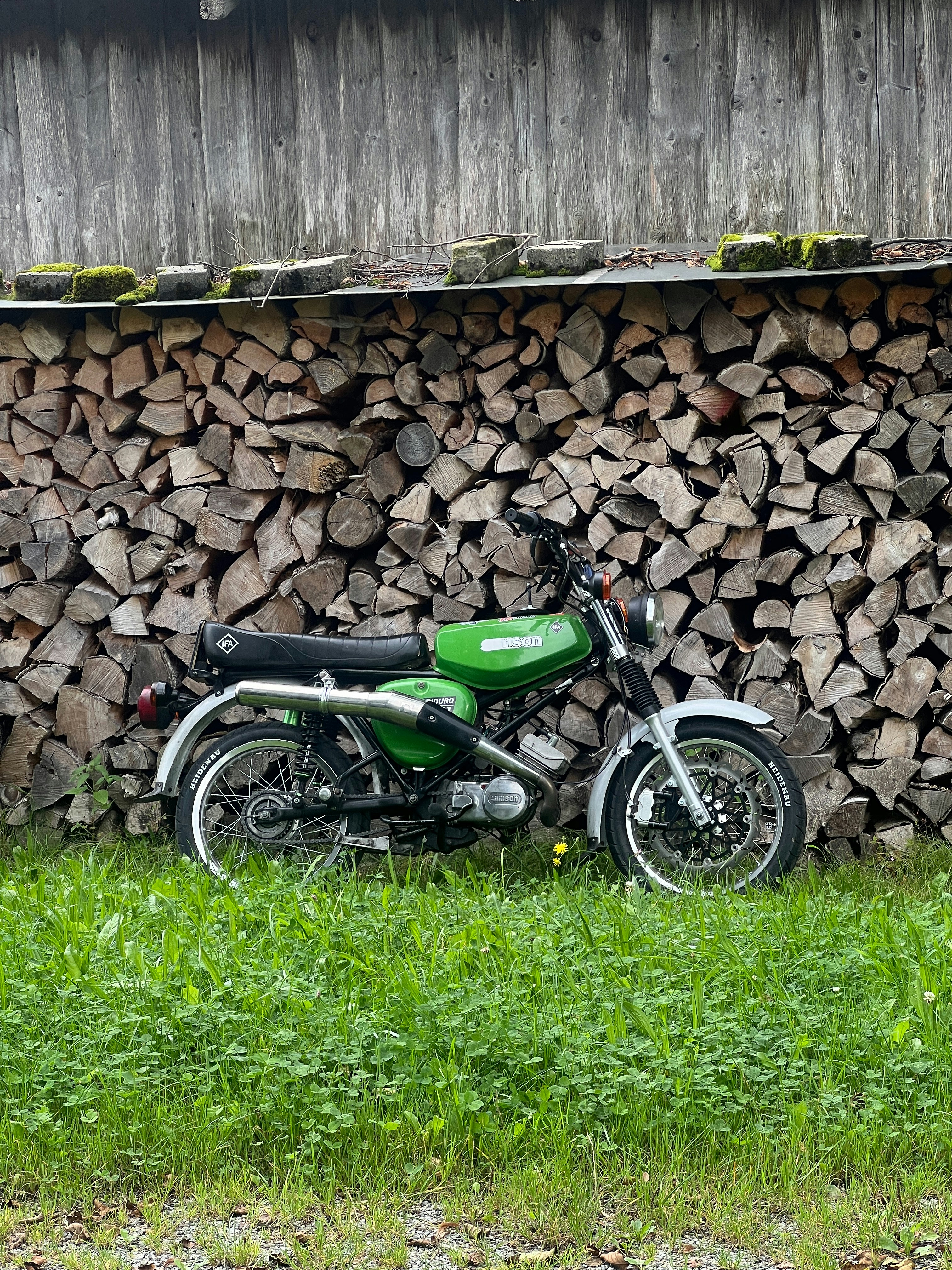 The Vintage Green Machine Amidst Nature's Palette