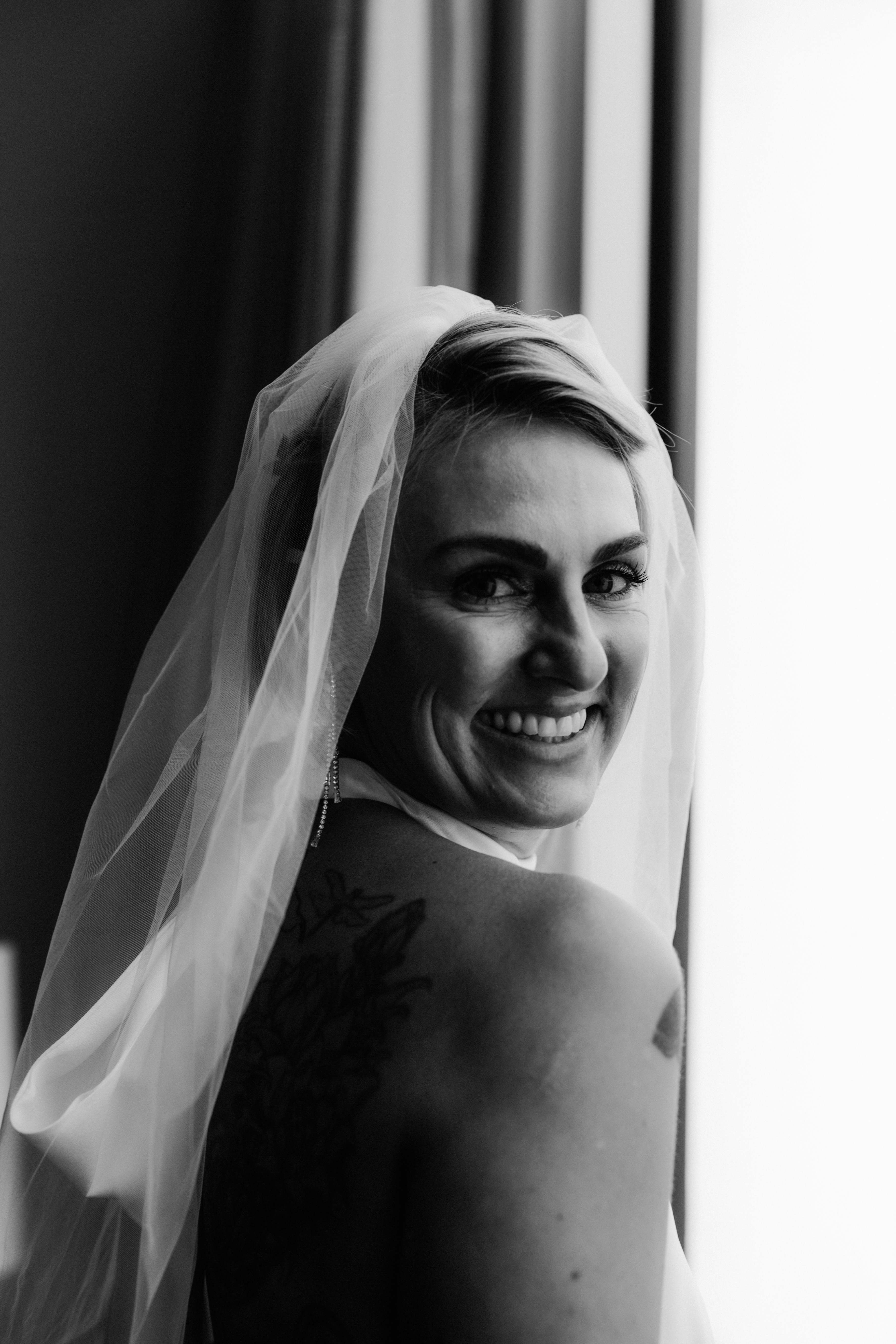Veiled Elegance: A Moment of Joy