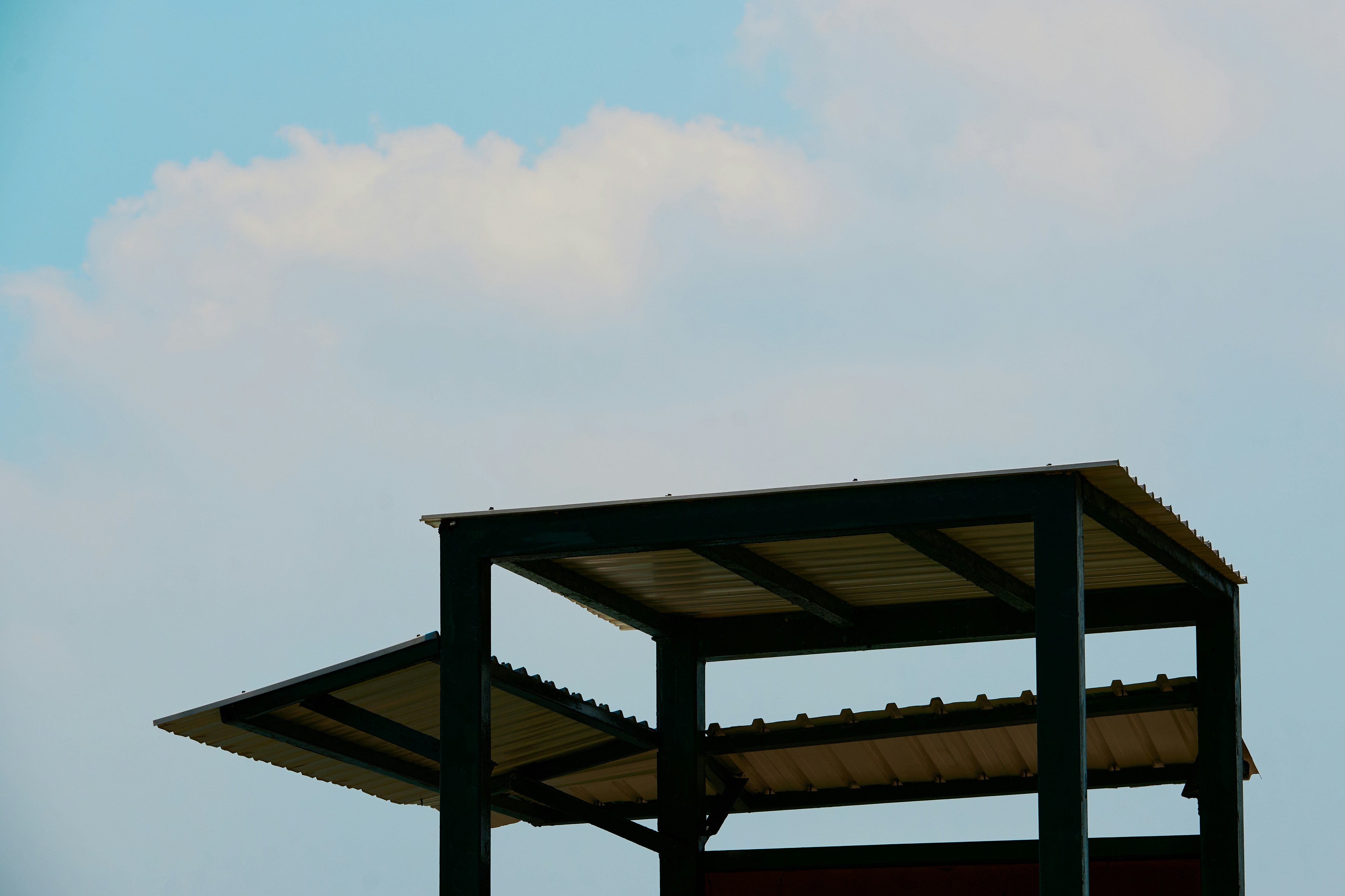 Architectural Canopy Against a Blue Canvas