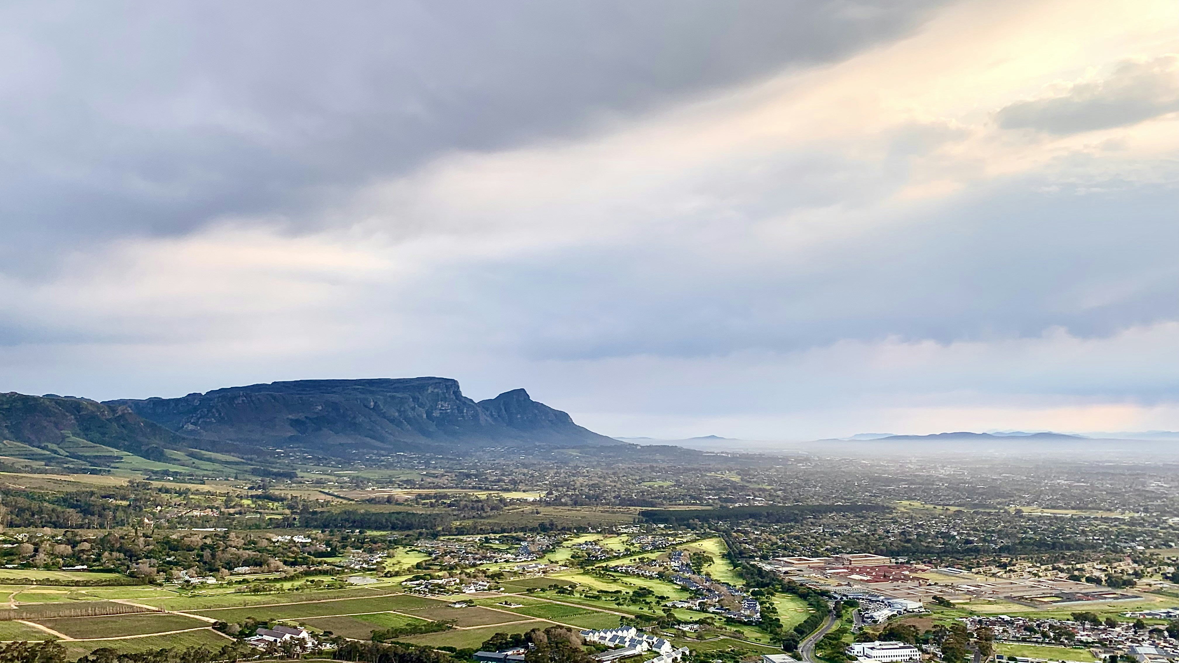 Table mountain landscape under a cloudy sky