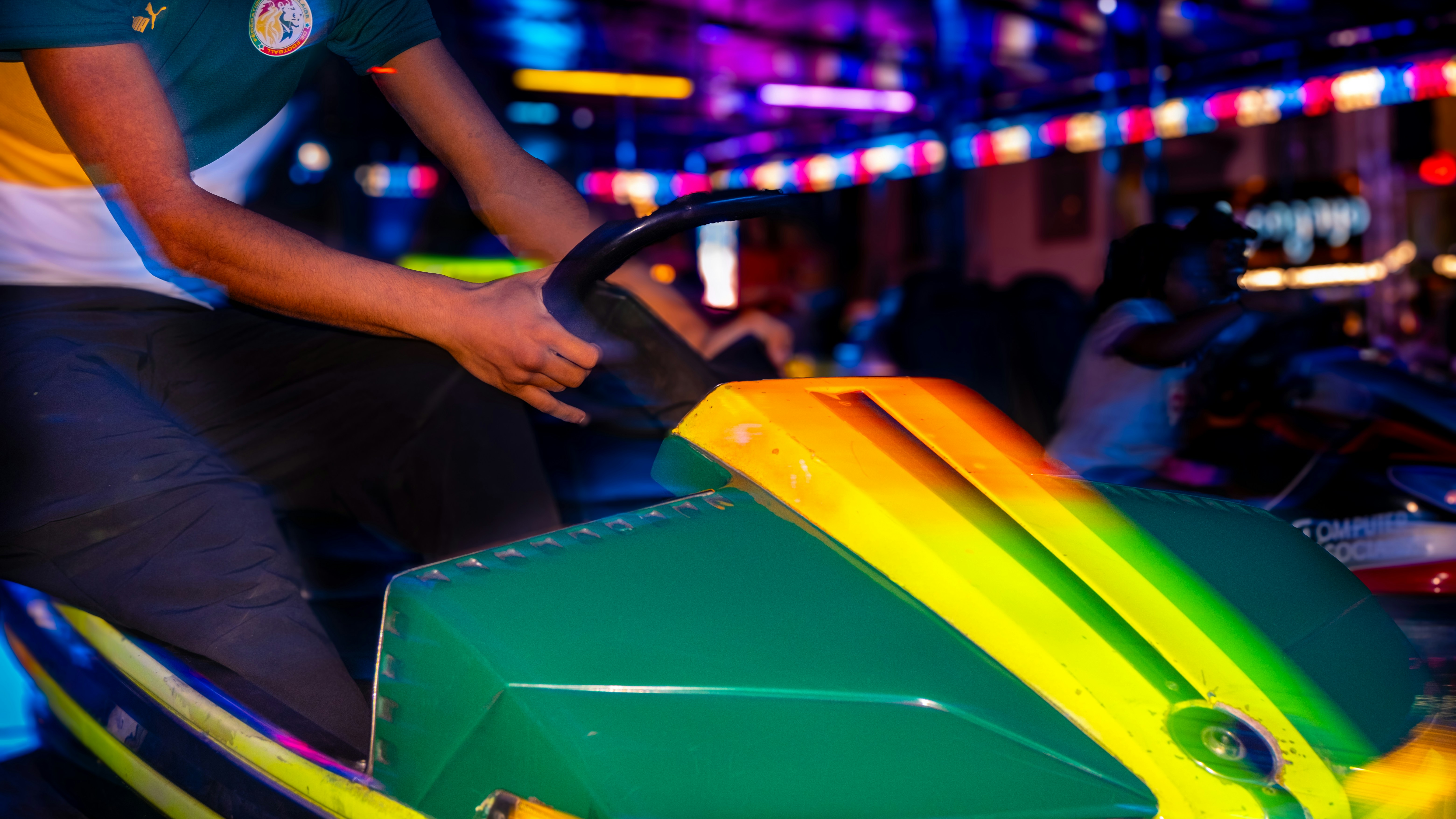 Rainbow Ride: A Moment at the Neon-Kissed Kart Arena