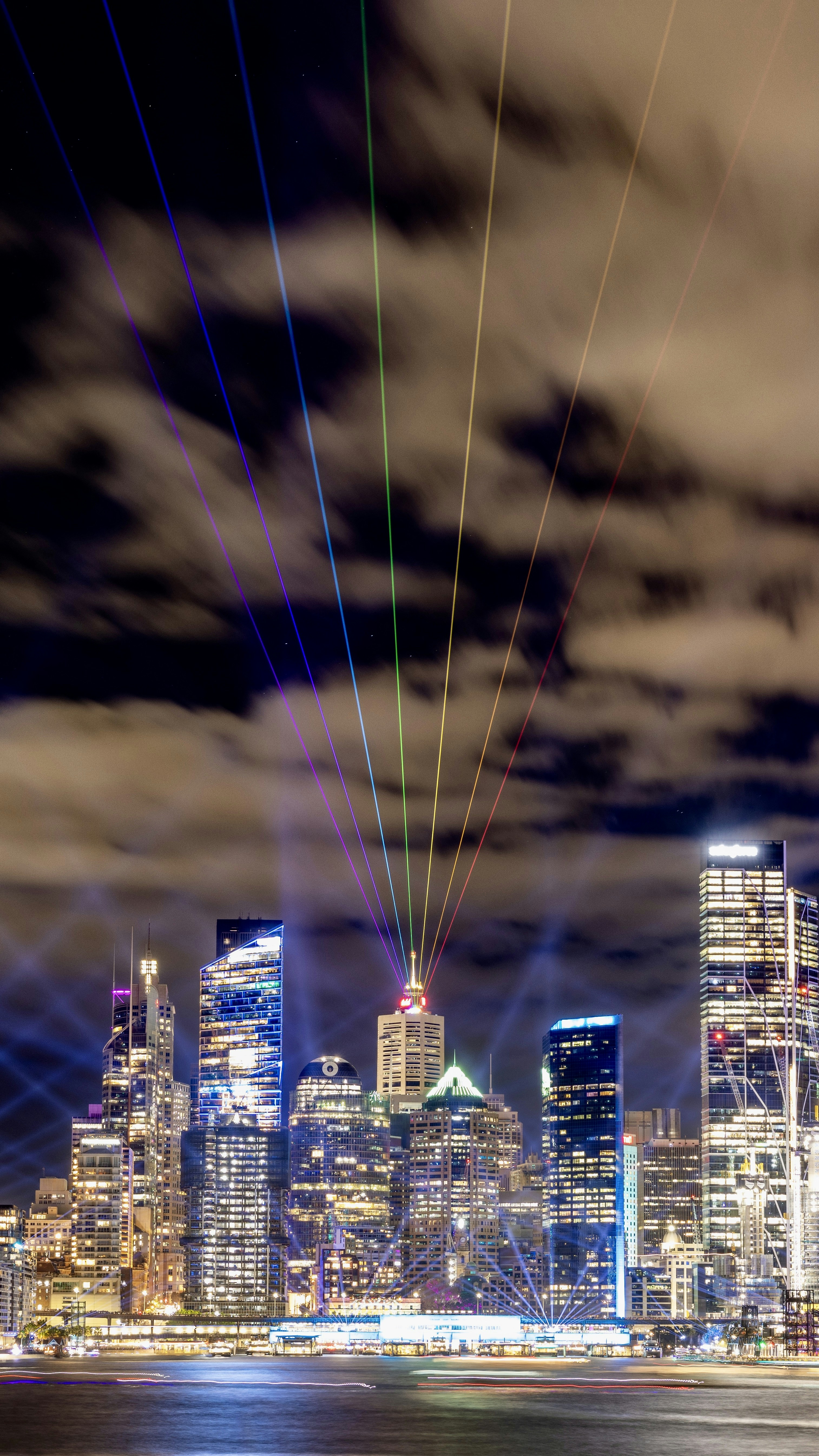 Prismatic Crown Over the Neon Waterfront Skyline