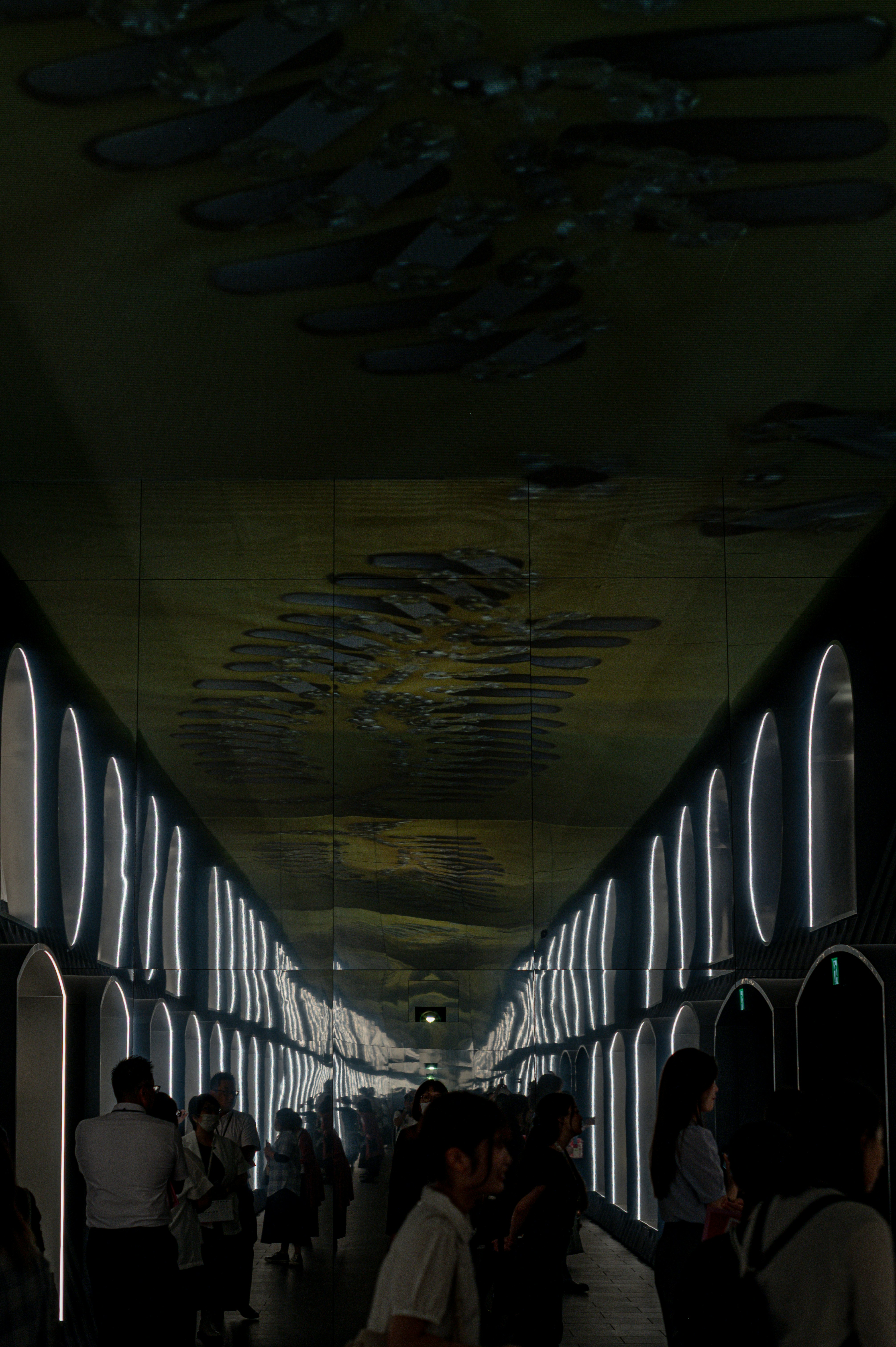 Reflections of Modernity in a Neon Corridor