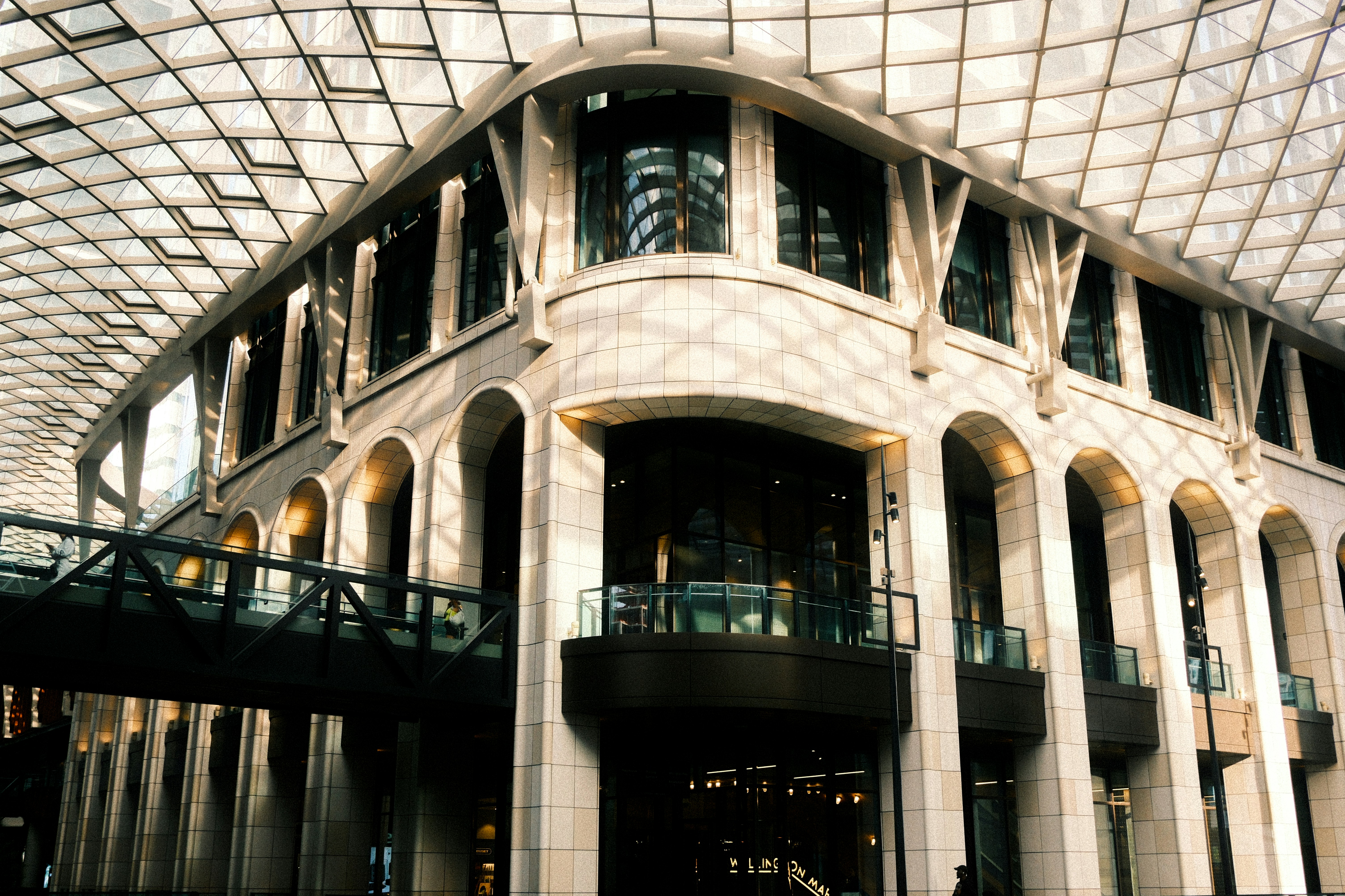 Architectural Harmony Beneath a Glass Canopy