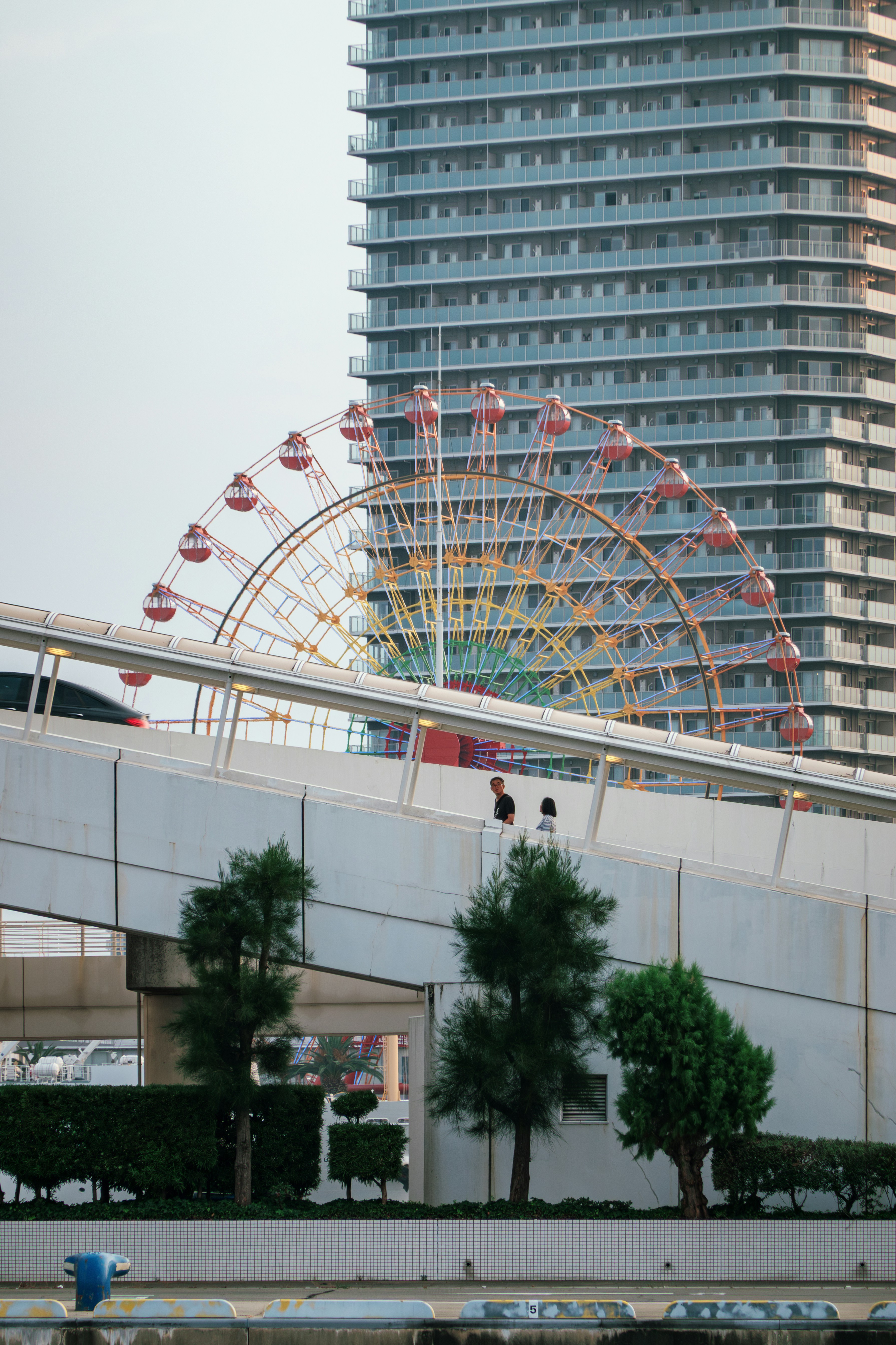 Urban Whirl: The Ferris Wheel's Vibrant Embrace