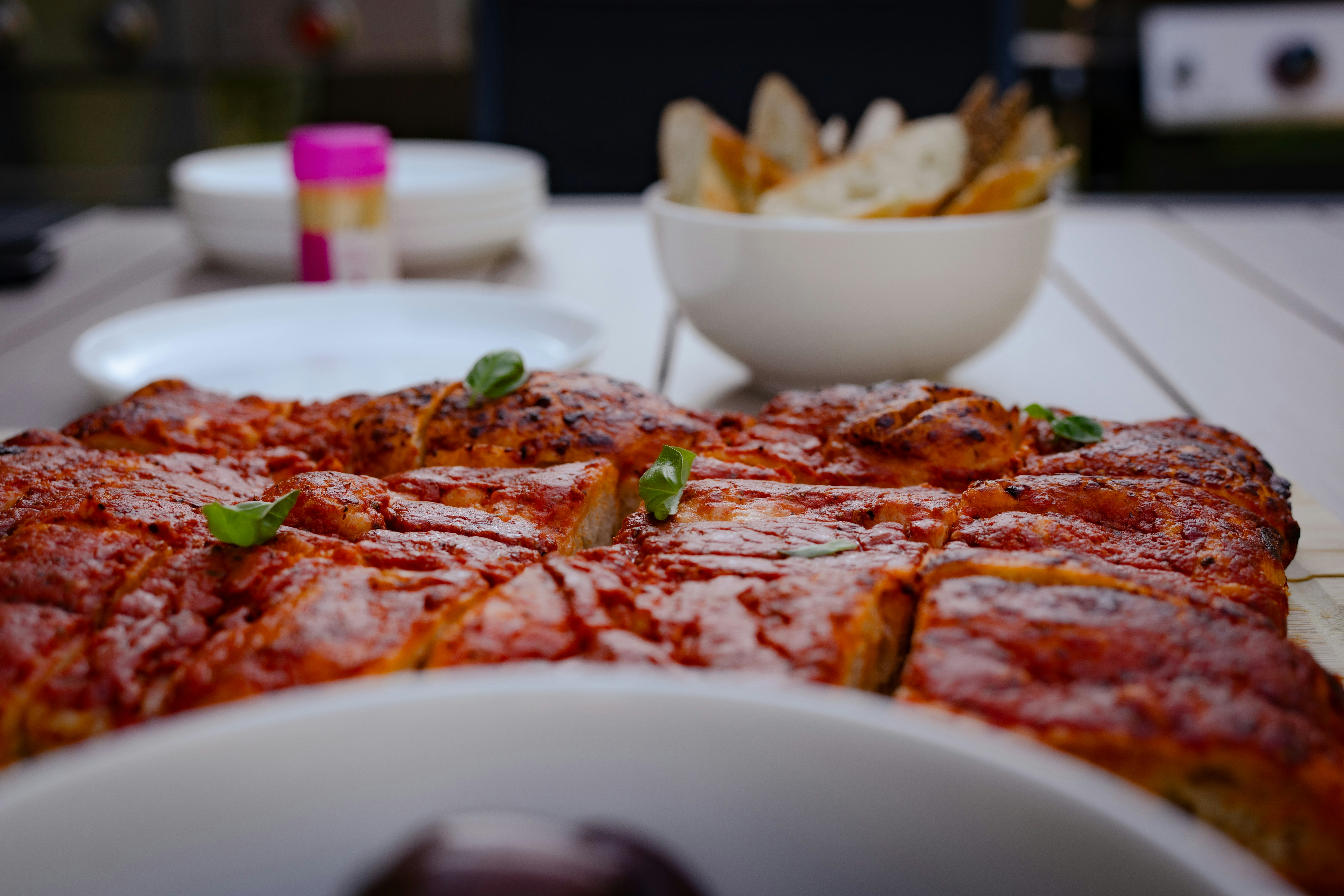 A Slice of Culinary Delight: Rustic Pizza Presentation
