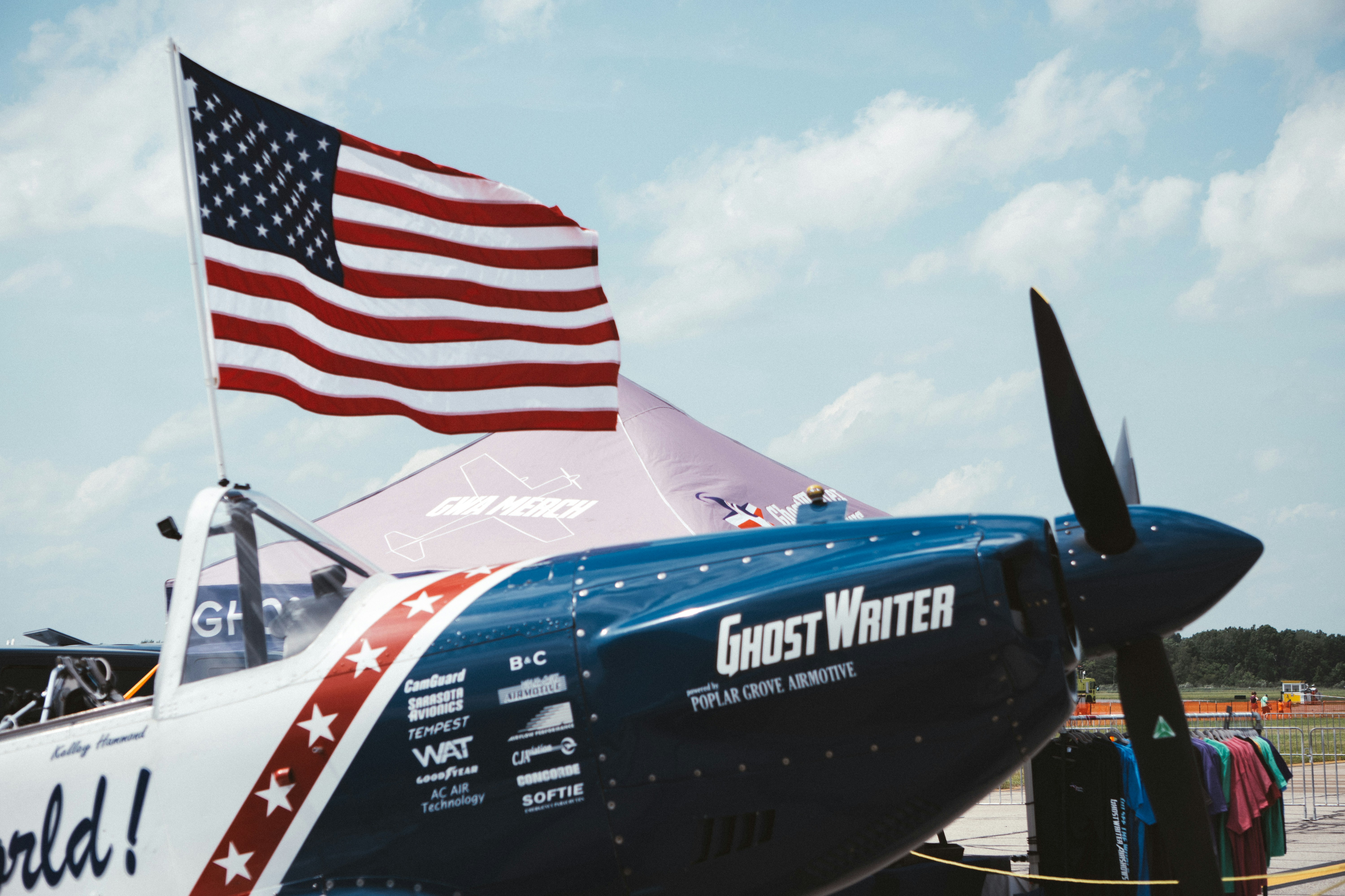 Propellered Pride: A patriotic airshow plane with Ghost Writer livery