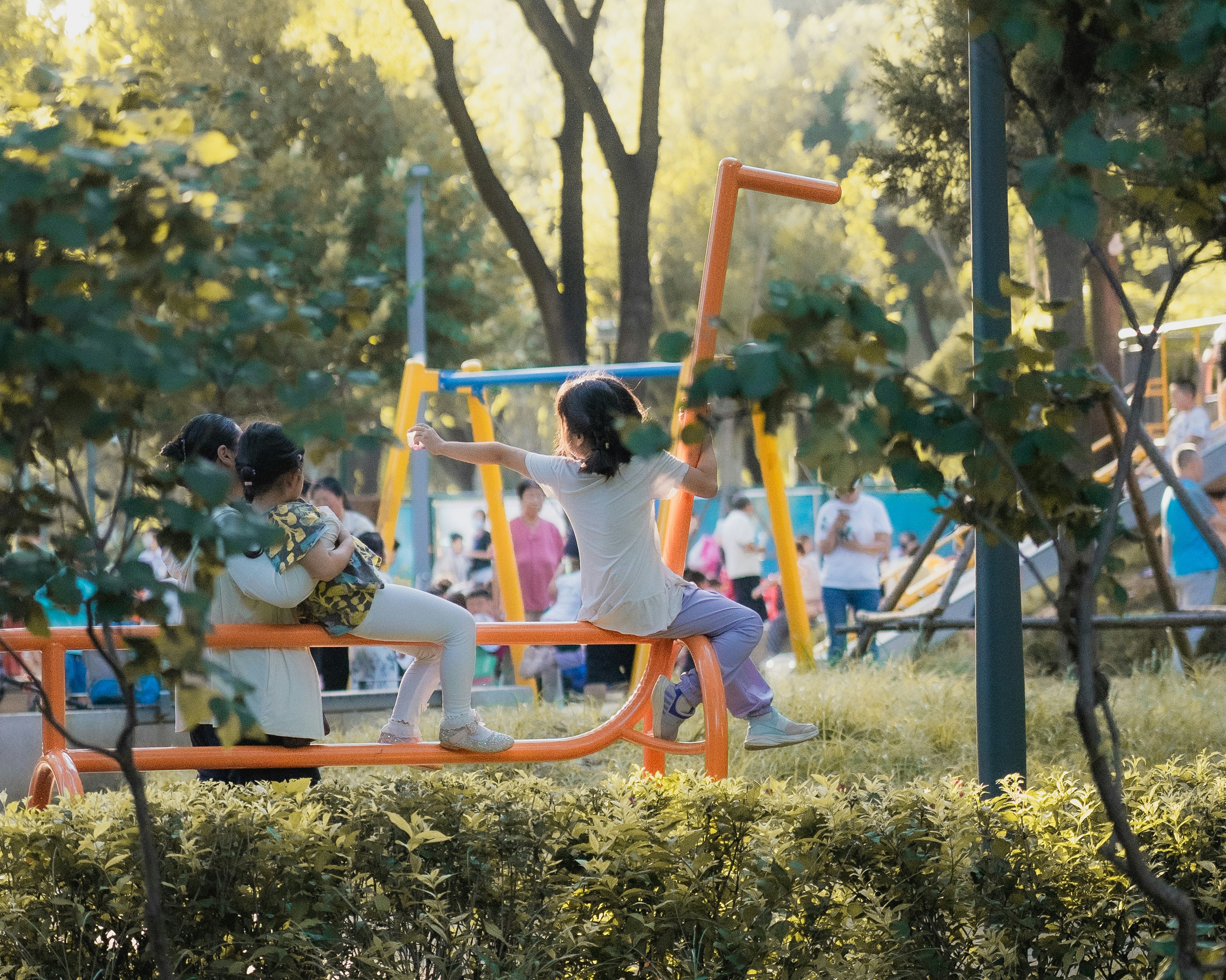 Joyful Moments in a Sunlit Playground