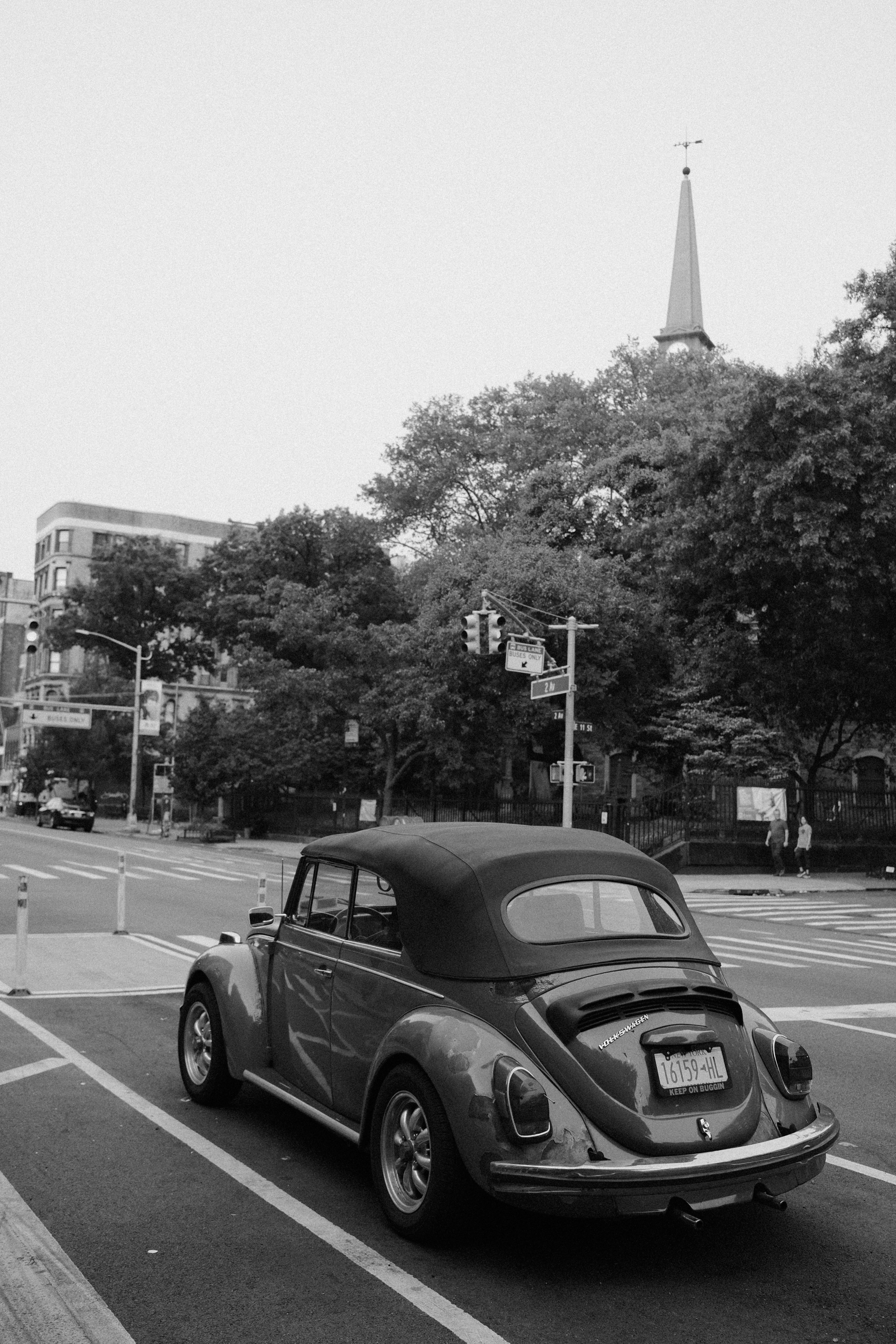 A Vintage Encounter Amidst Urban Life