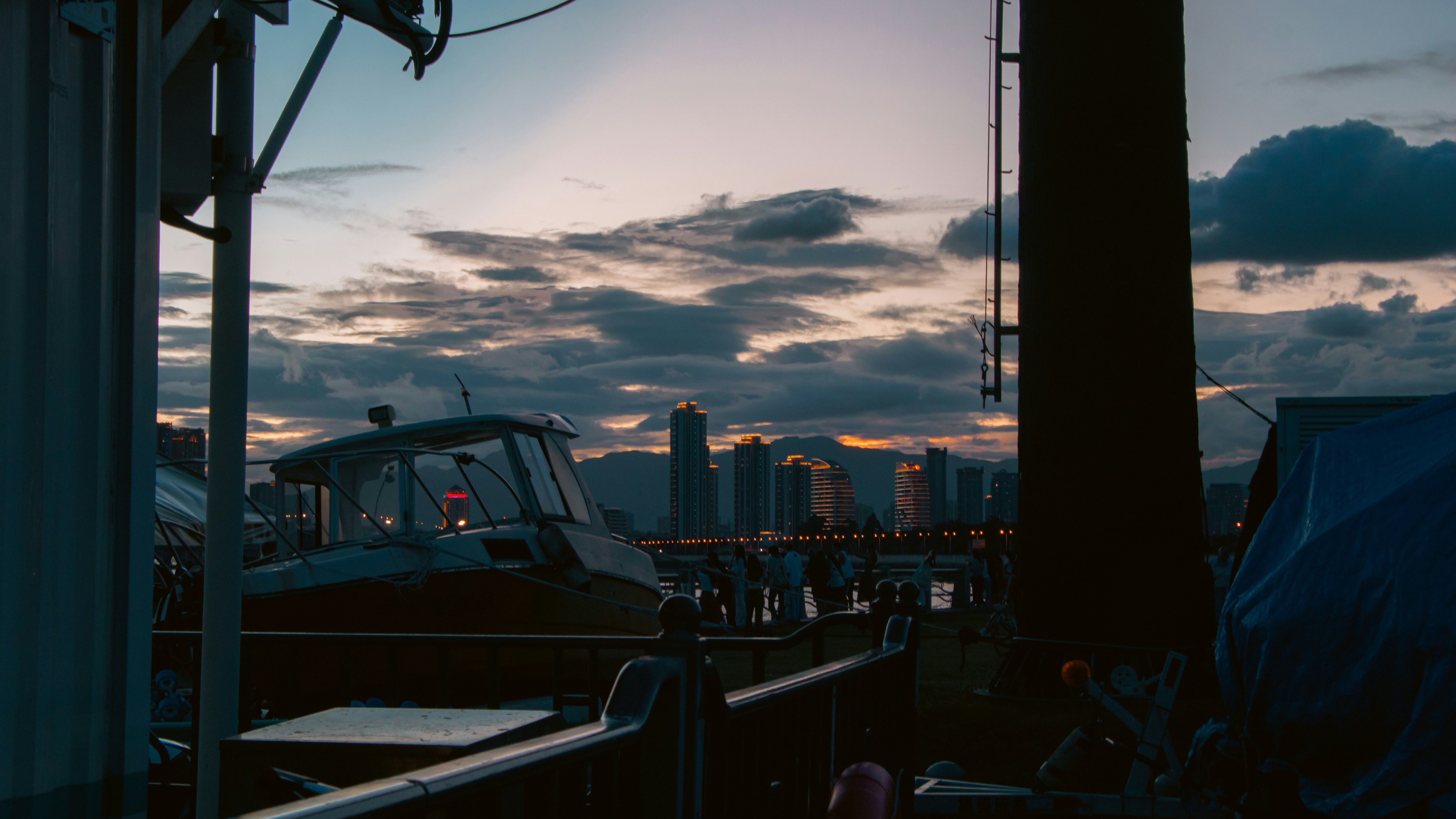 Twilight Reflections on the Harbor