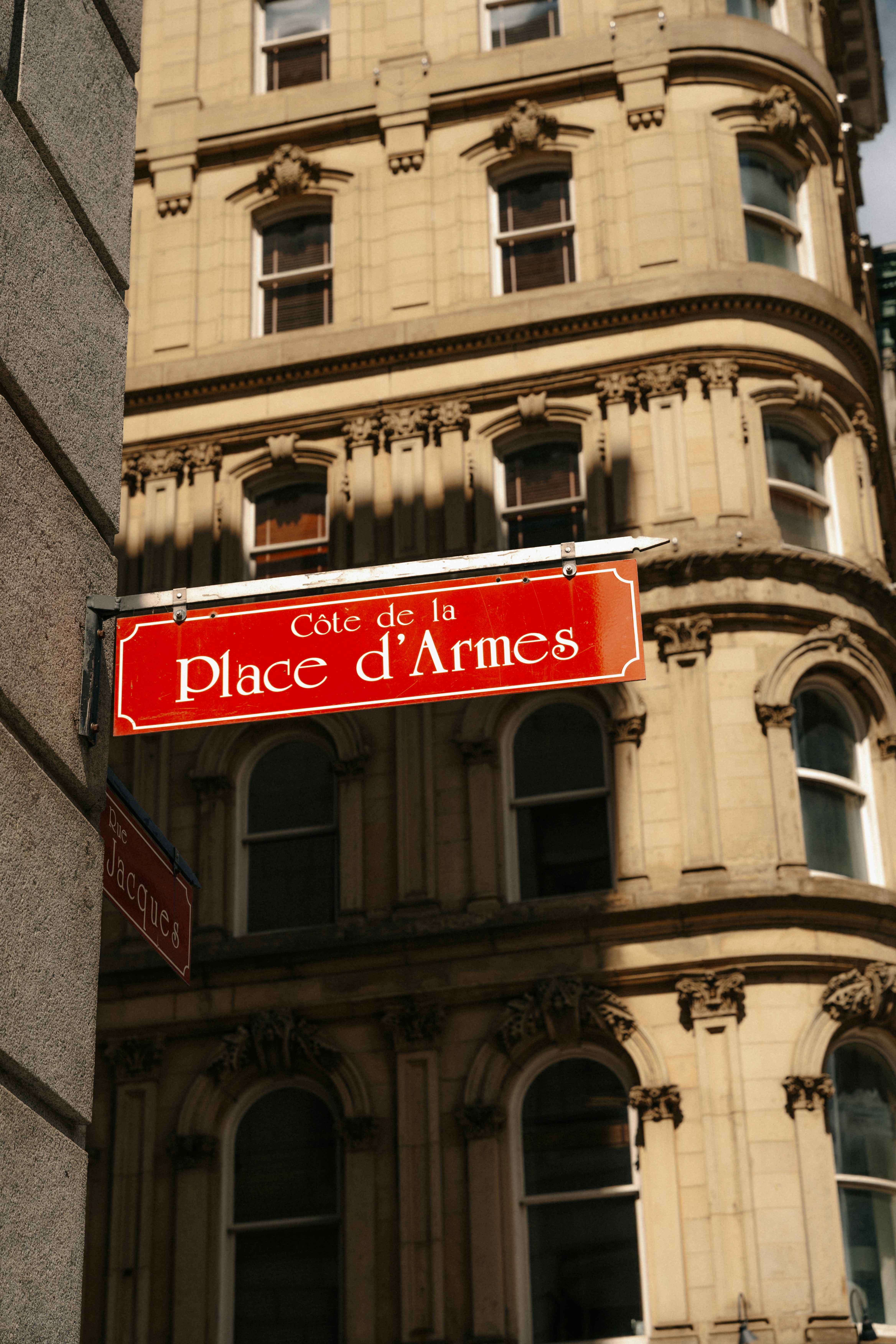 Ornate building with cote de la place d'armes sign photo – Free Canada ...