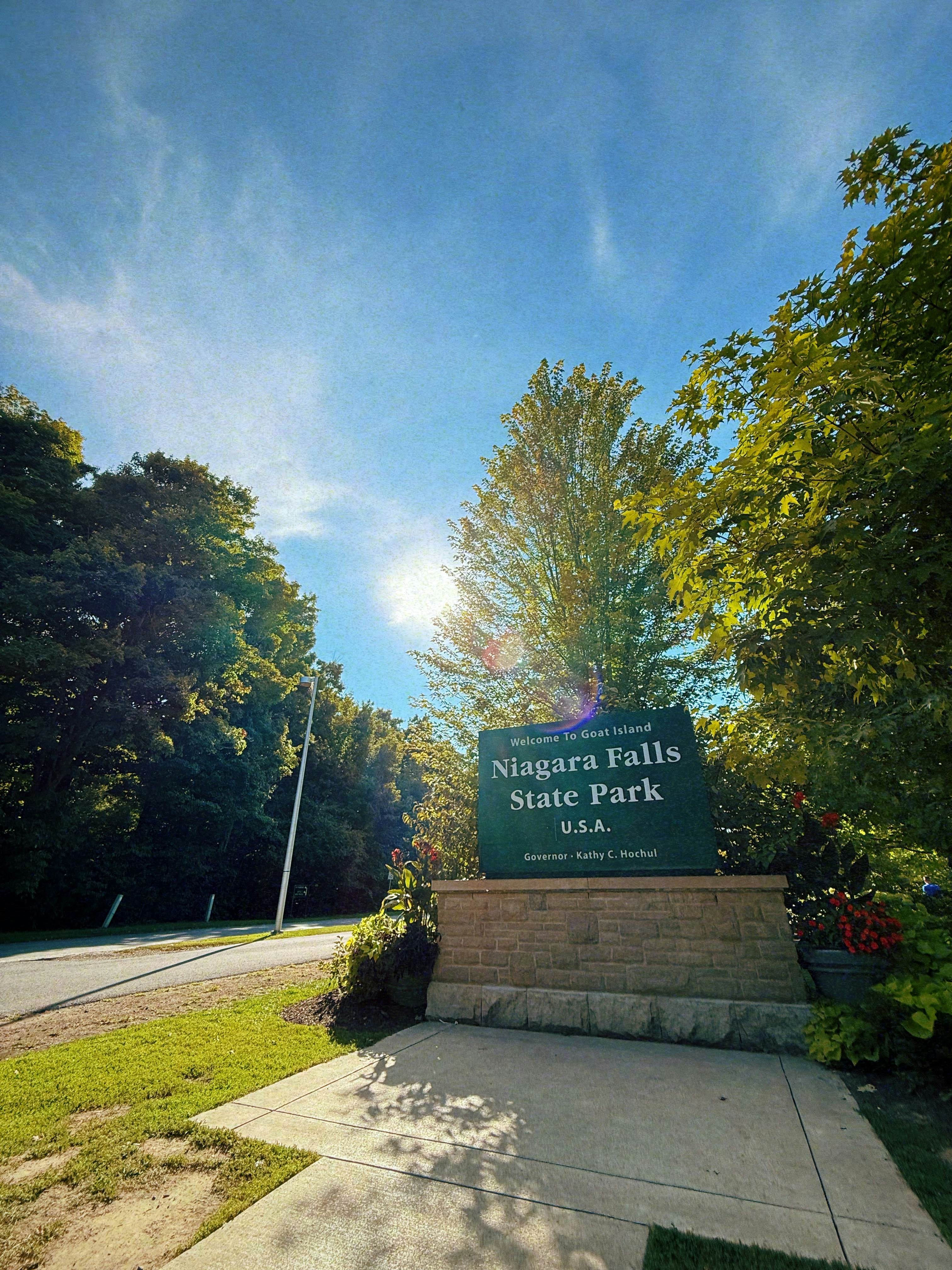 Sunlit Gateway Sign at Niagara Falls State Park