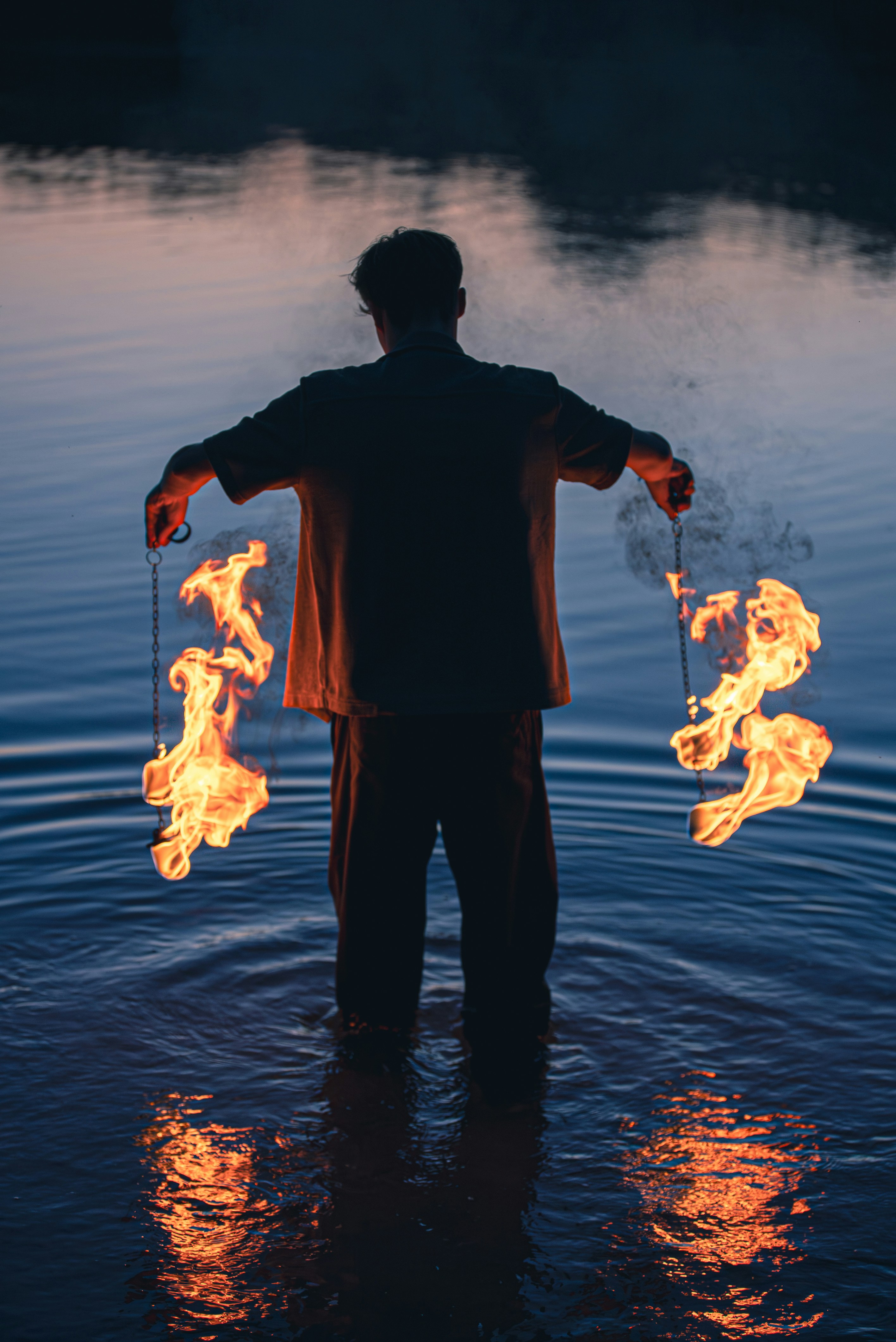 Dance of Flames and Reflections