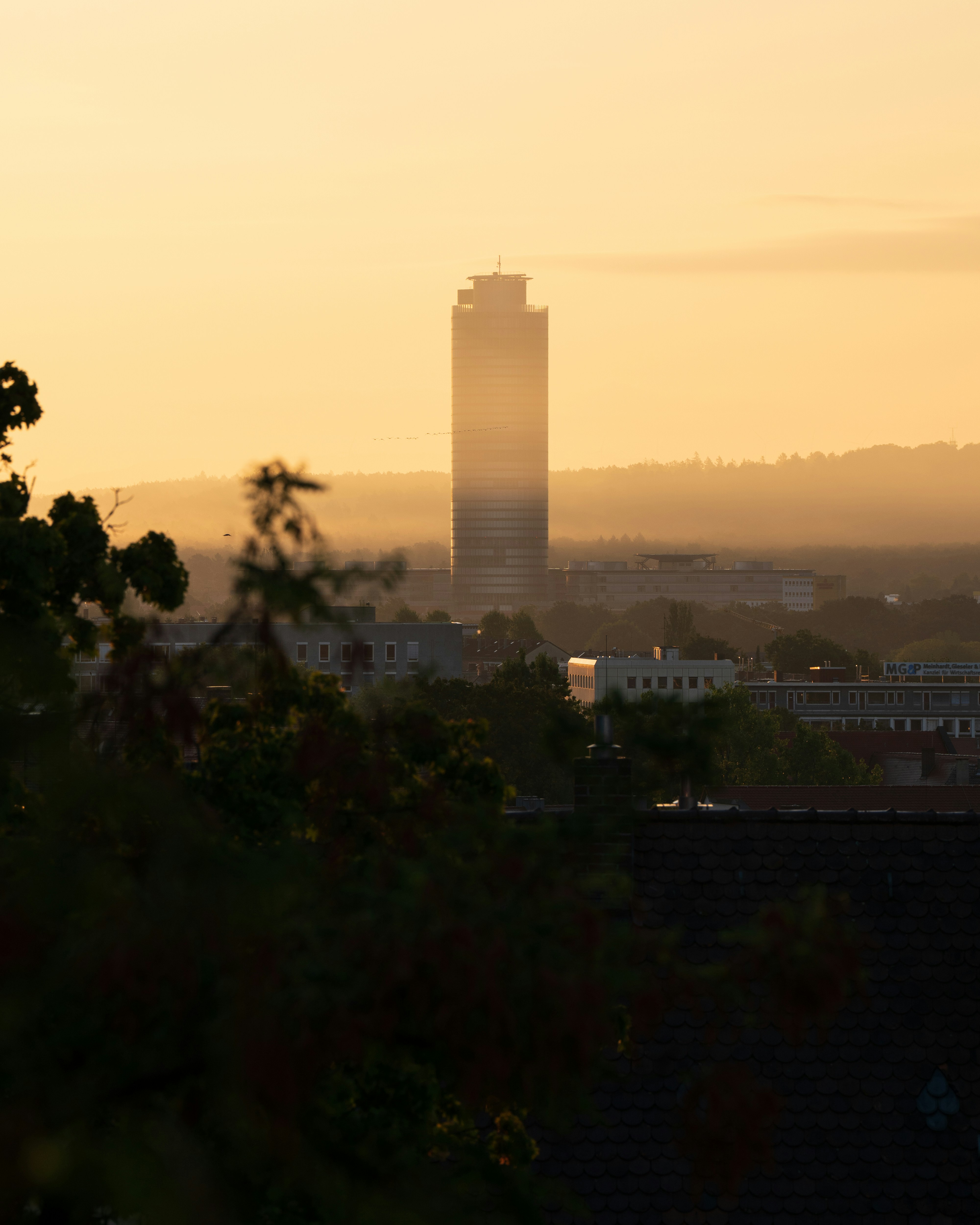 Silhouette of Modernity at Dusk