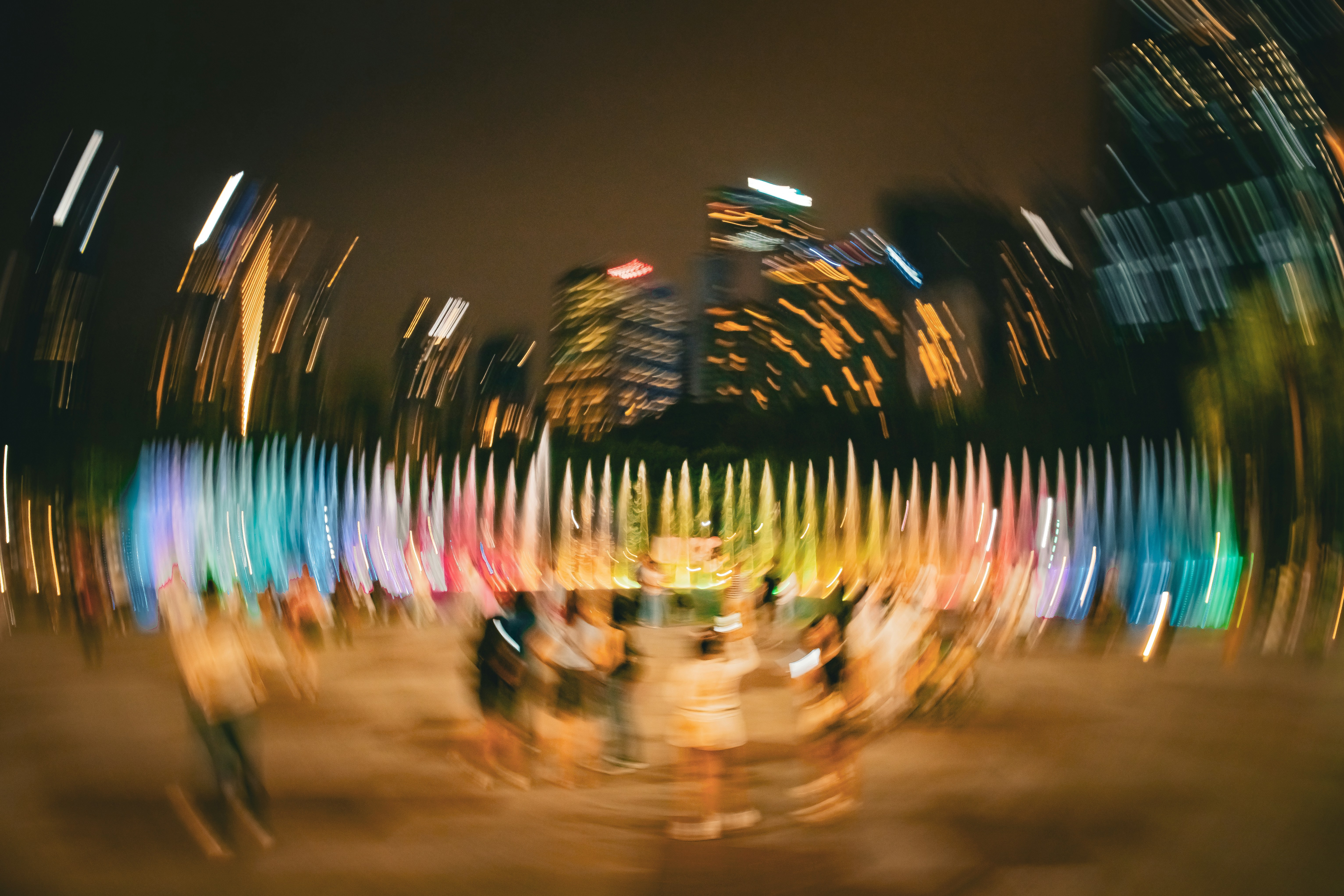 Whirling Colors of Urban Nightlife