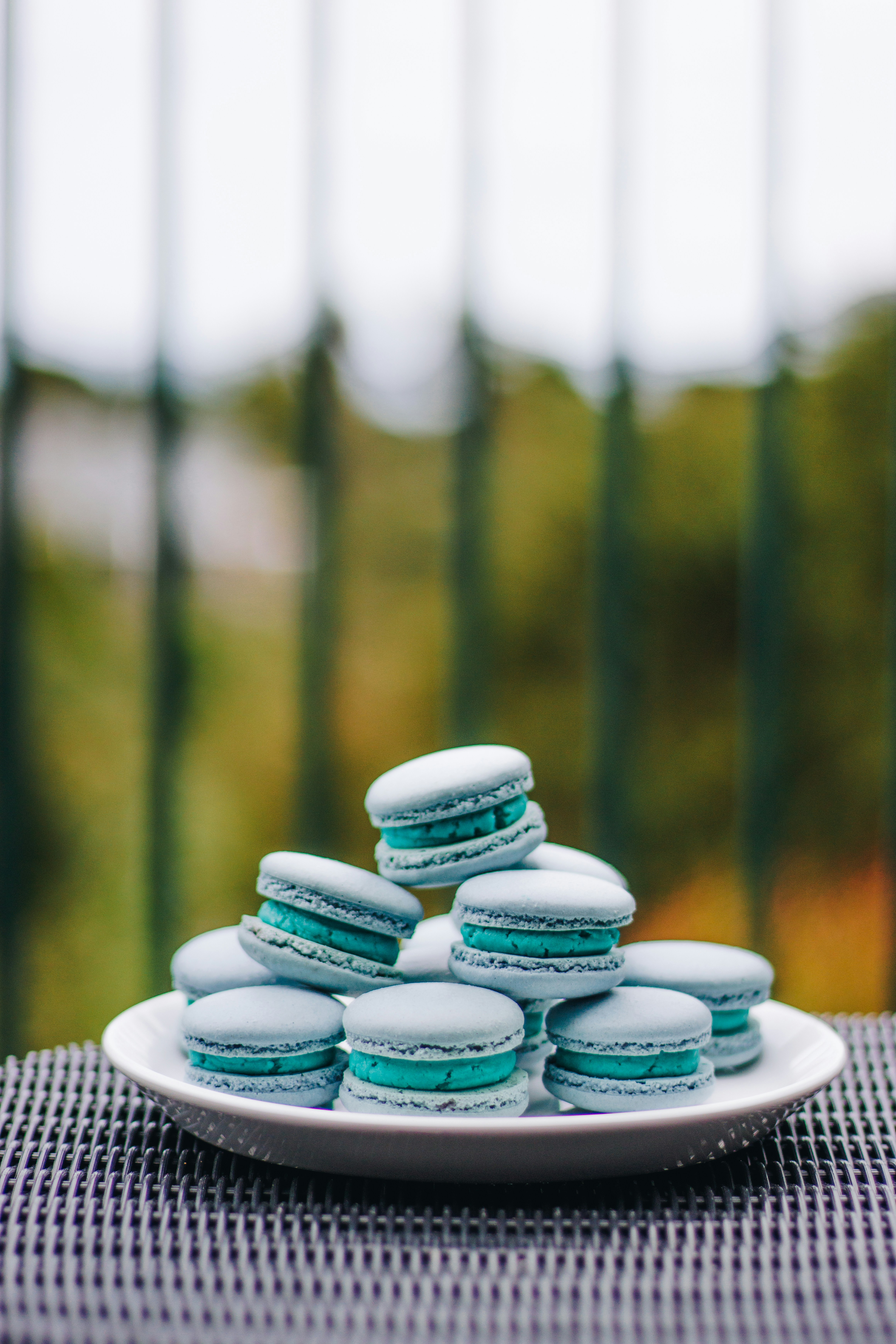 Minty Macarons on a Moonlit Terrace