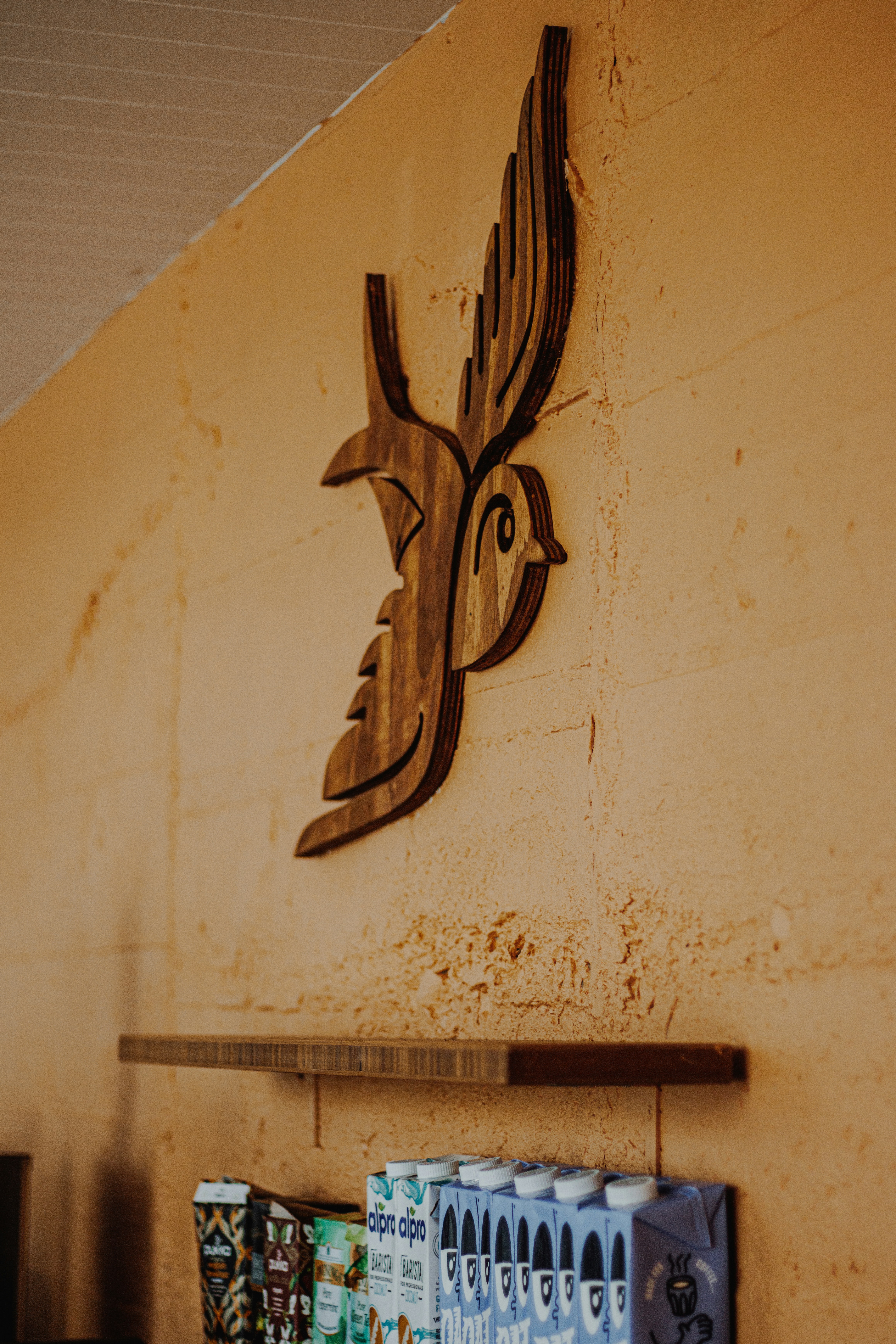 Soaring Spirit: A Wooden Avian Emblem
