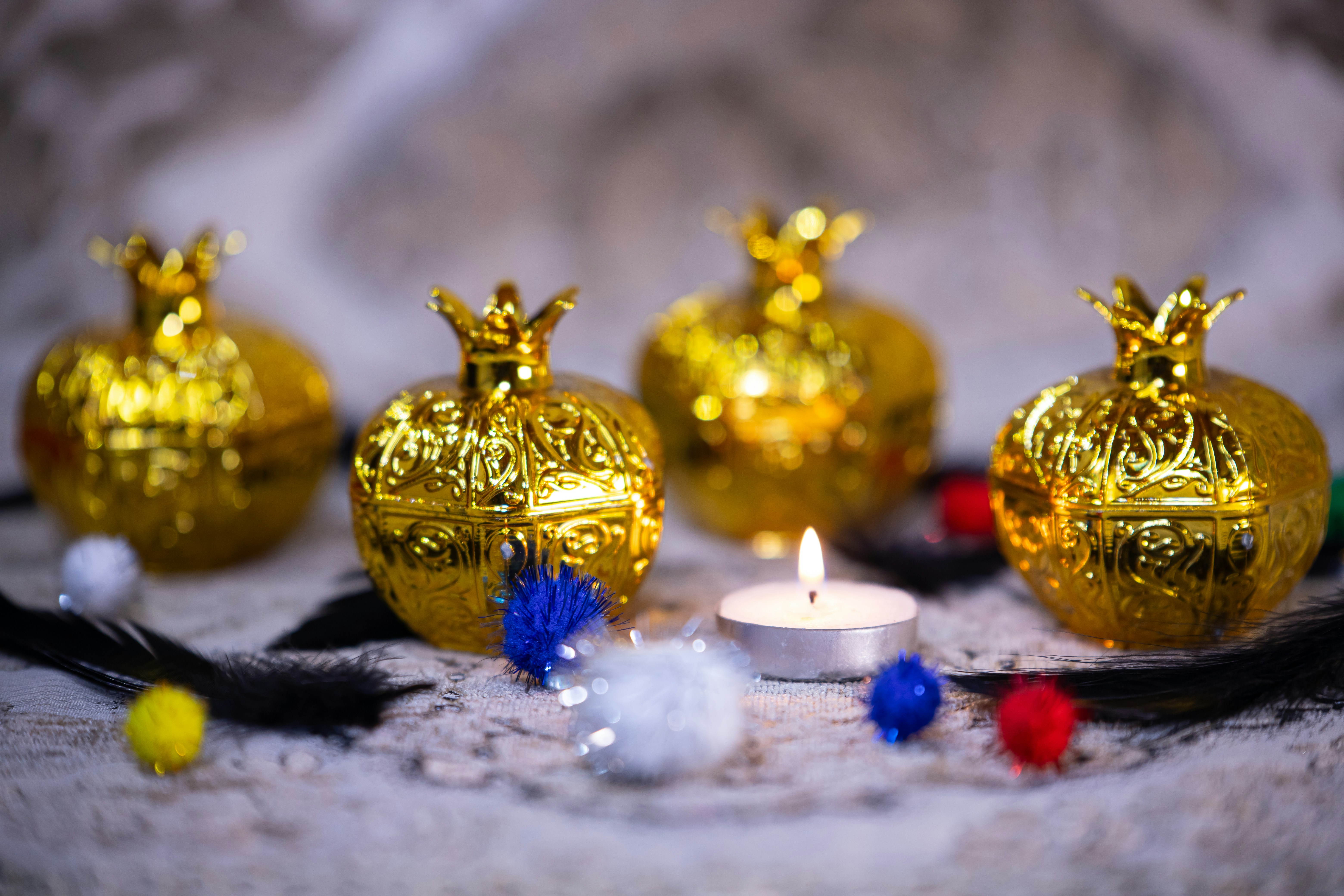 Golden Pomegranates: A Celebration of Light and Tradition