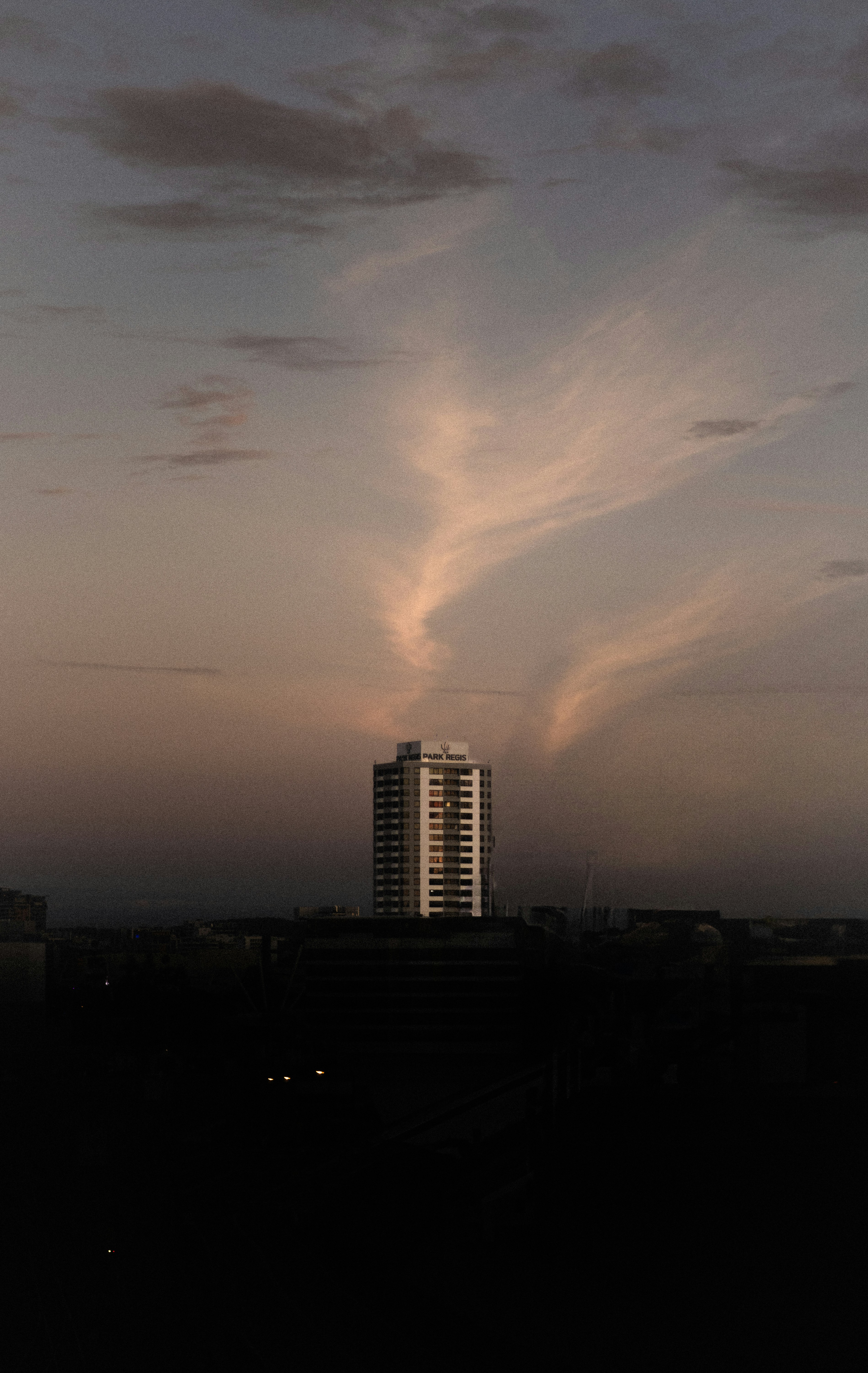 Urban Silhouette Against a Twilight Canvas