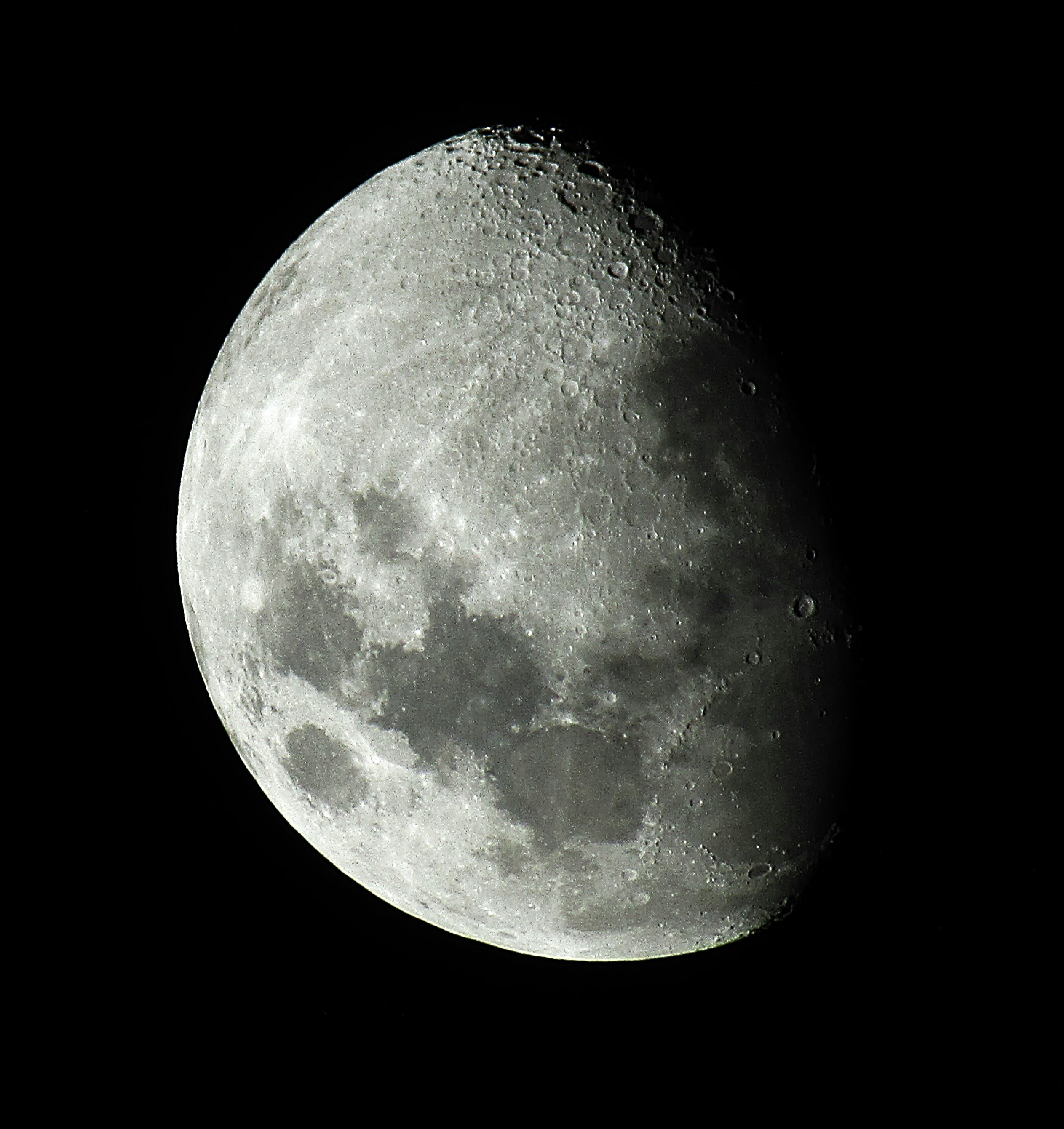 One of my fist up-close photos I managed to take of the Moon. Such a beautiful celestial body! Taken on the 17th of February 2025. | The moon with visible craters against black background