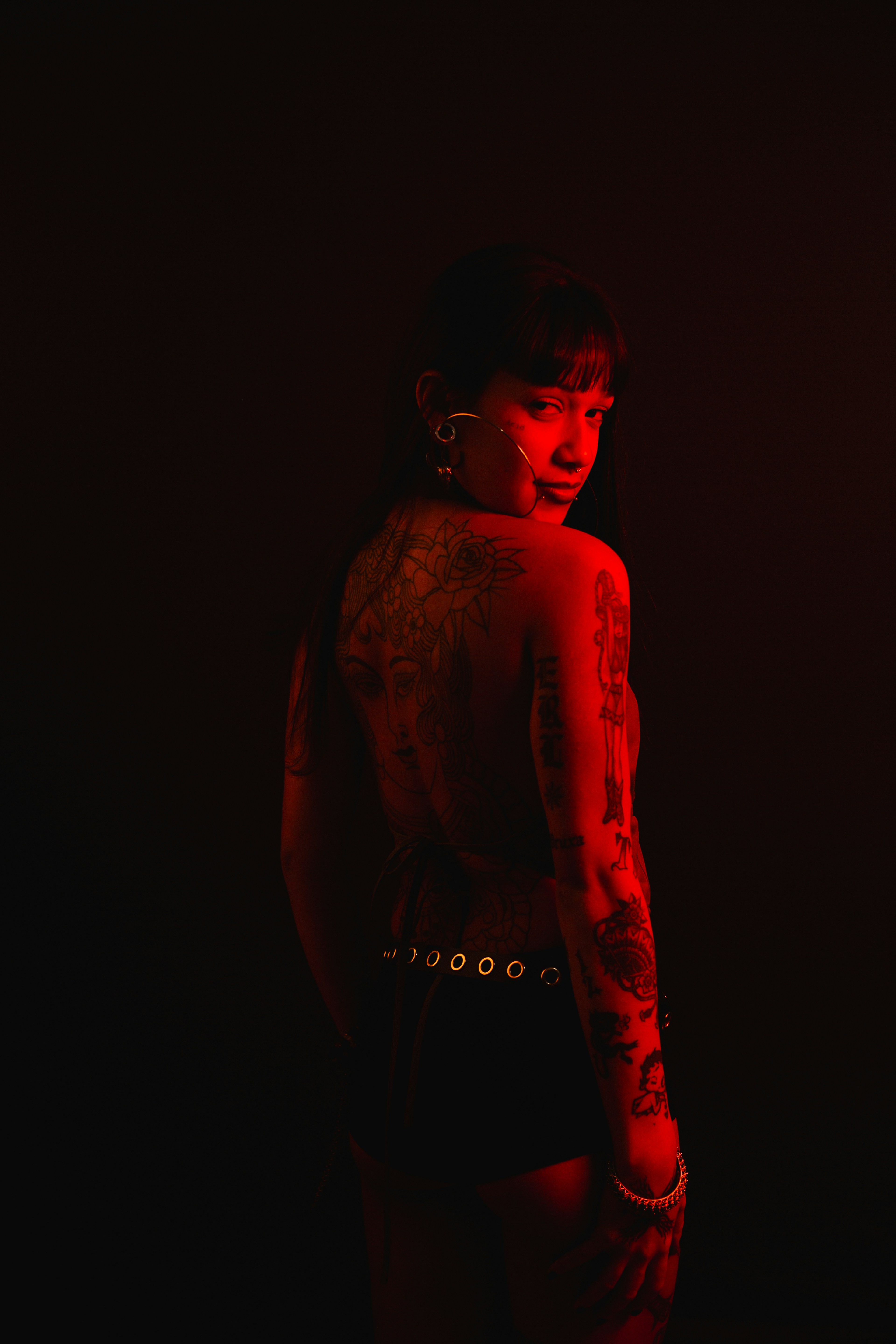 Scarlet Ink: A Portrait in Low Light