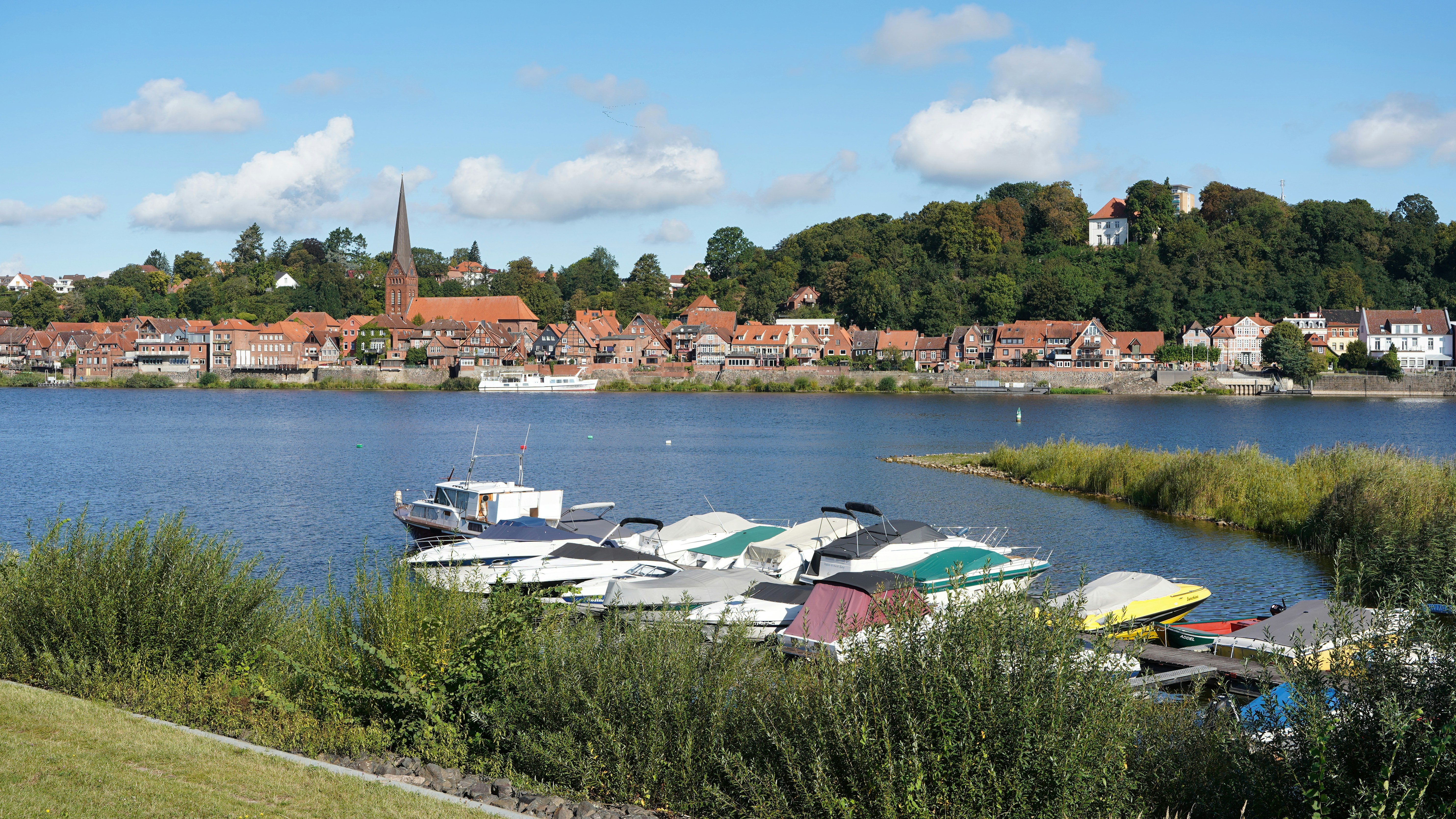 Boats Rest by the Quiet Riverside Town
