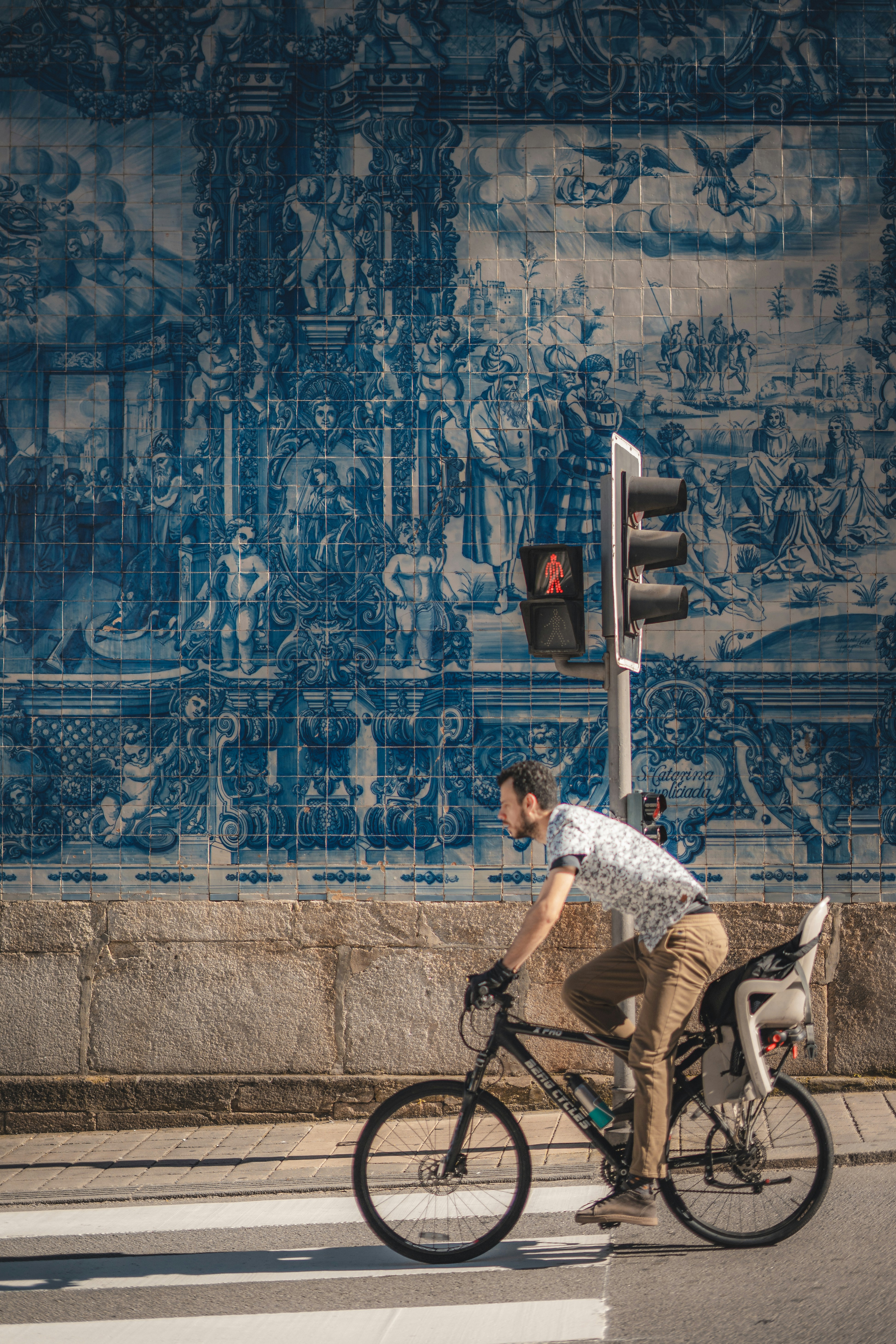 Urban Journey Through a Tiled Canvas