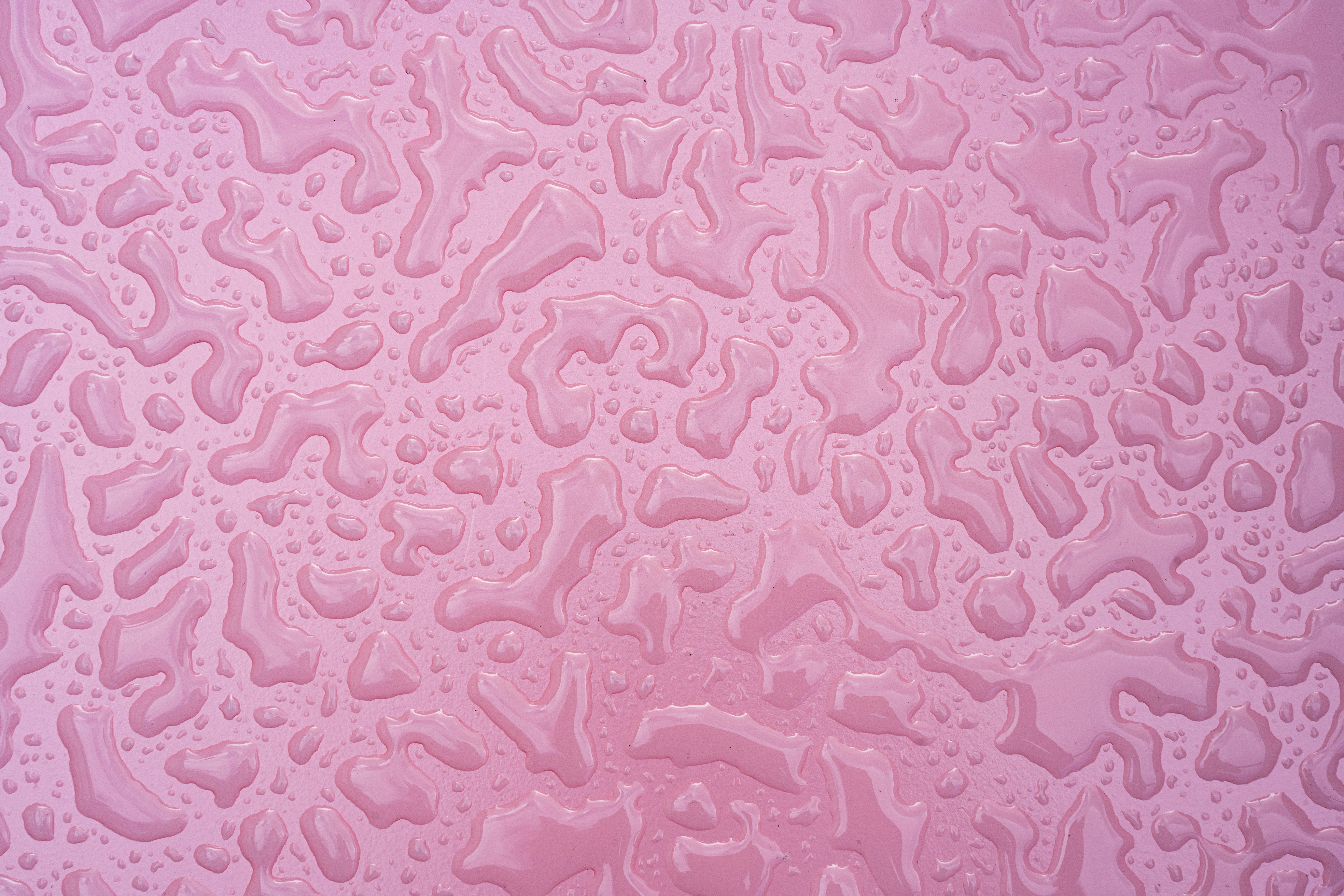 Pink Microtopography: Velvet Field of Liquid Droplets