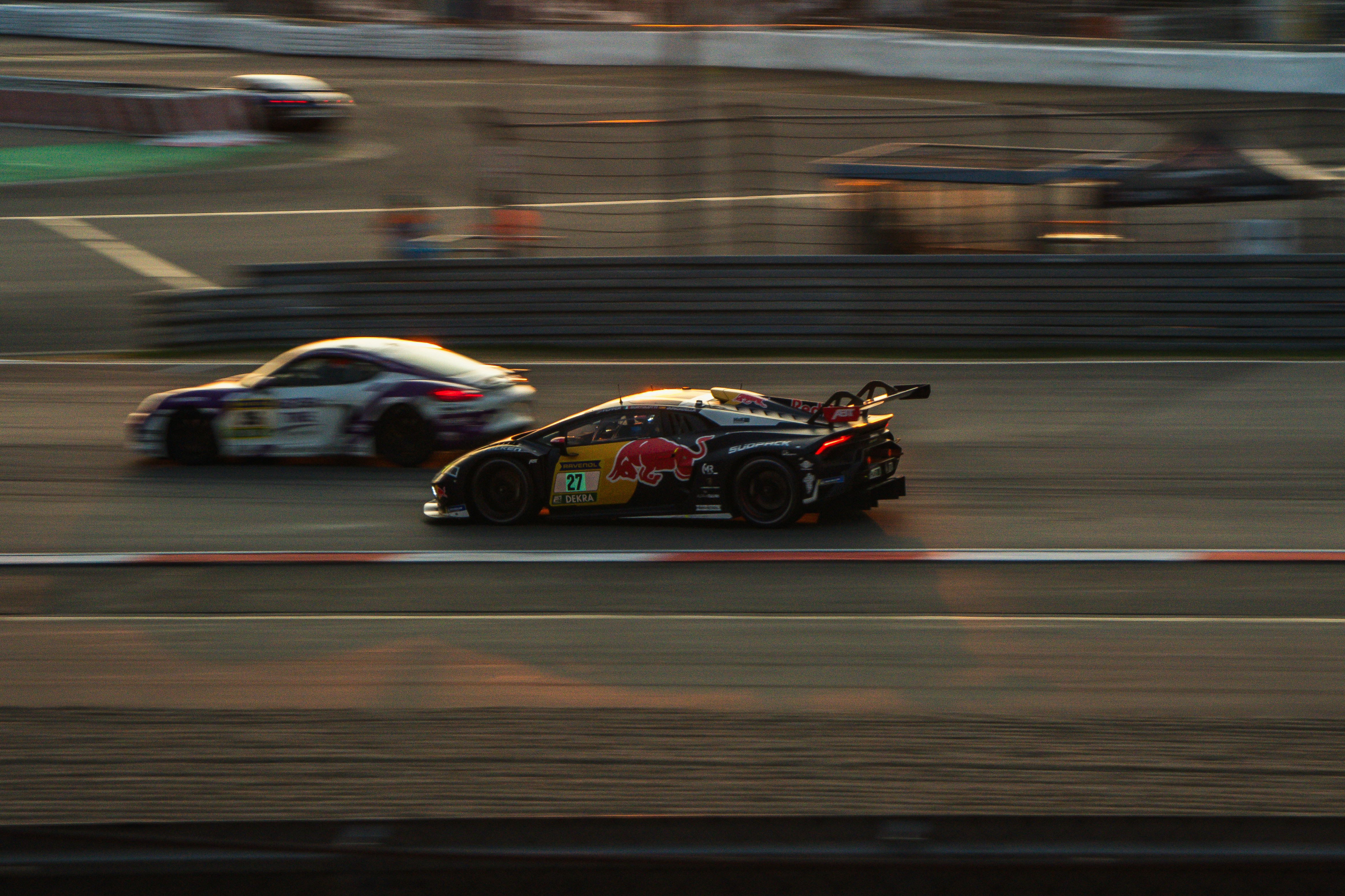 Red Bull on the Edge: A Narrow Blur of Speed on Sunset Track