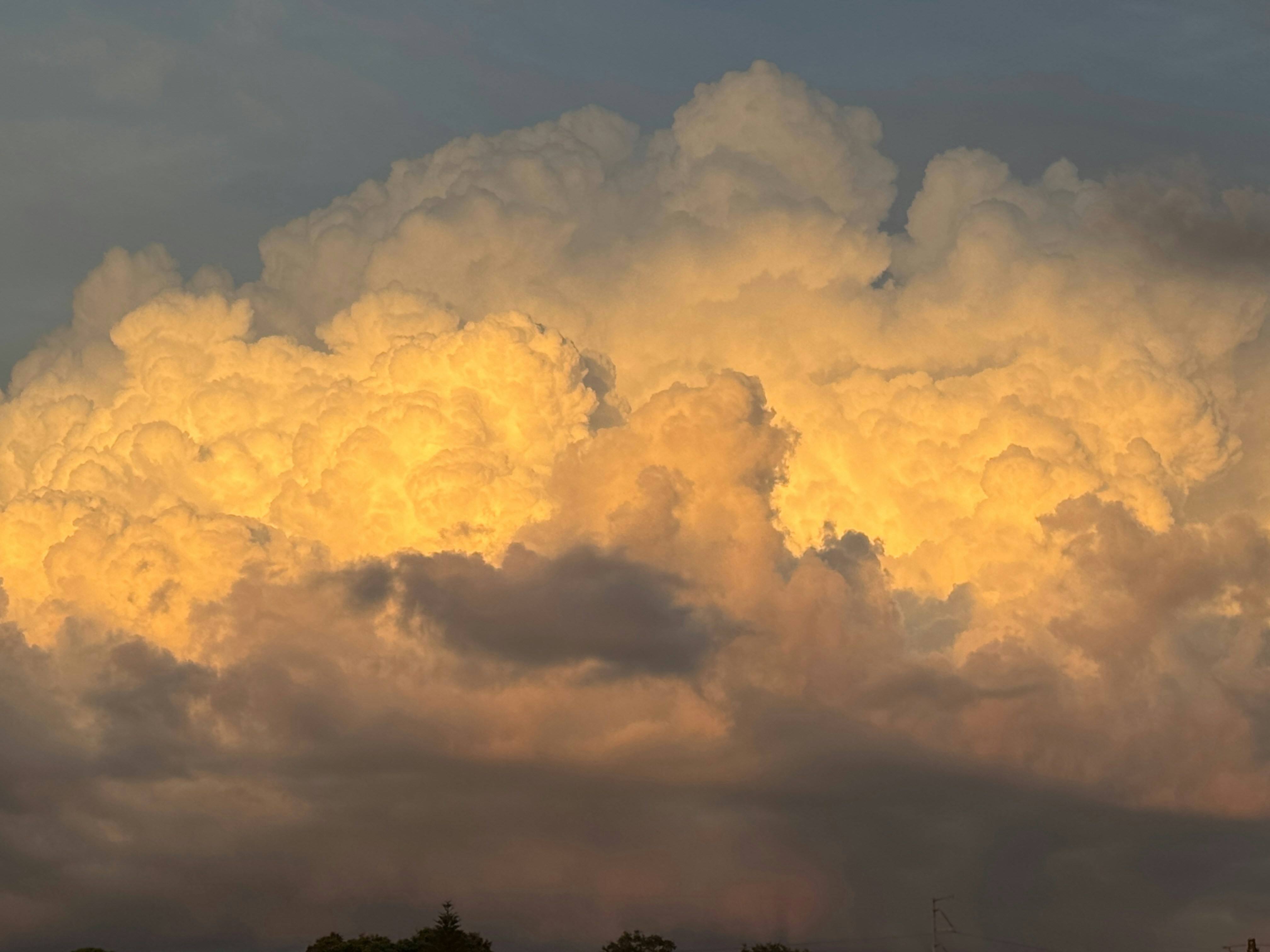 Roll of thunder | Golden clouds illuminated by the setting sun.