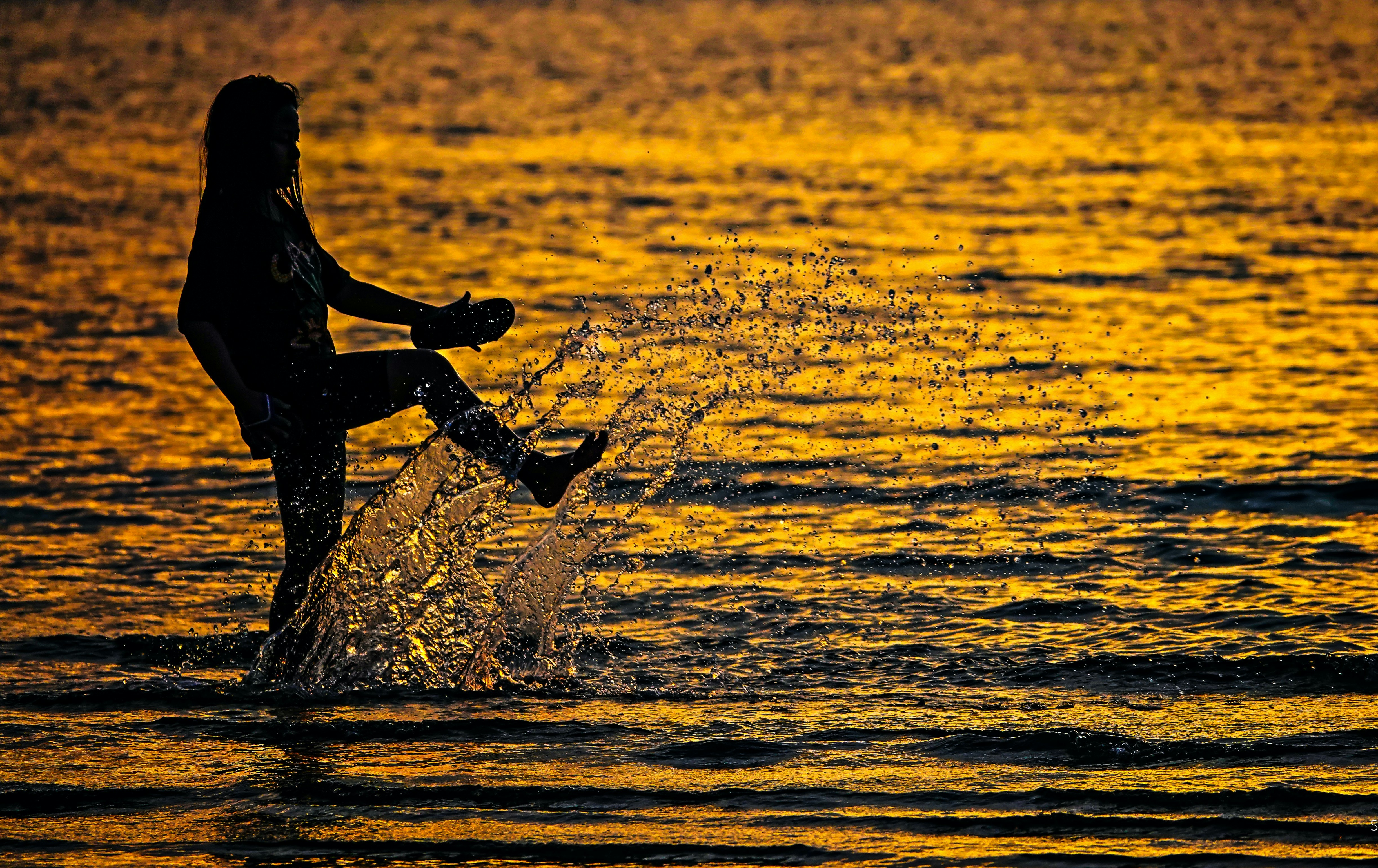 Dancing with the Waves at Sunset